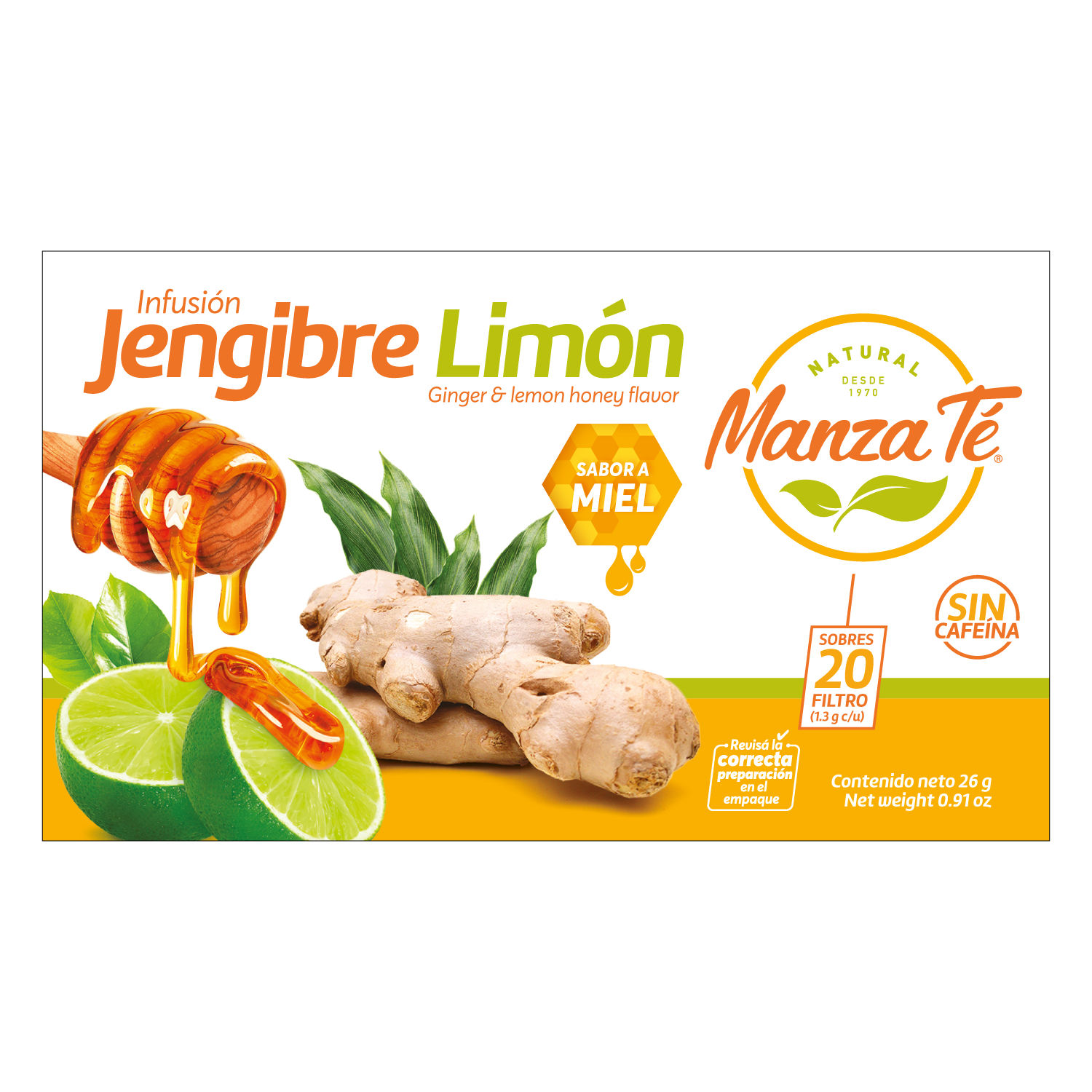 Te Jengibre Limon Miel Manza-te Caja 26 G | Auto Mercado