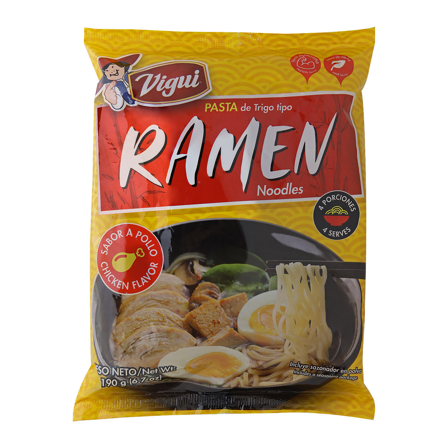 Pasta Alimenticia Oriental Ramen Pollo Vigui Bolsa 190 G | Auto Mercado
