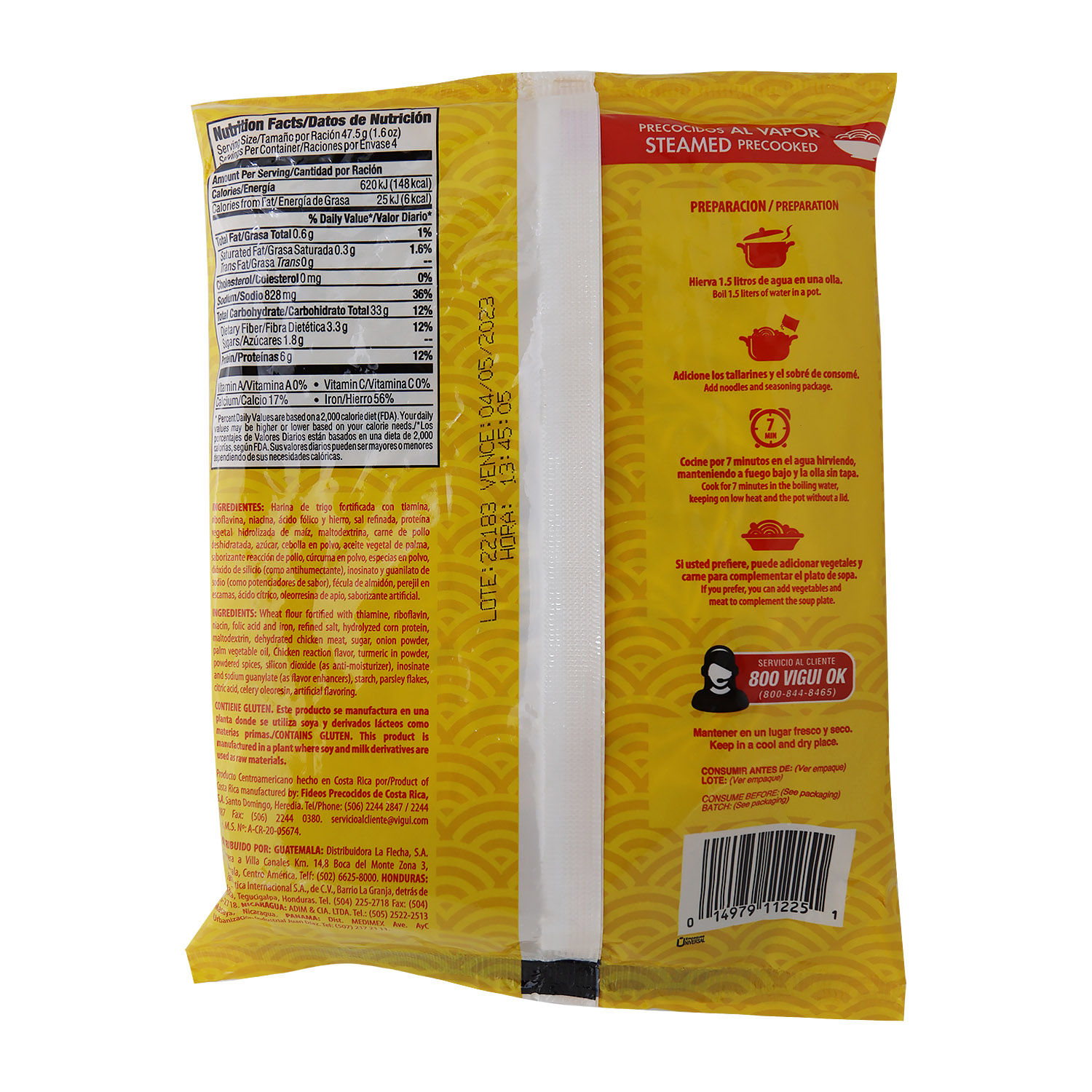 Pasta Alimenticia Oriental Ramen Pollo Vigui Bolsa 190 G | Auto Mercado