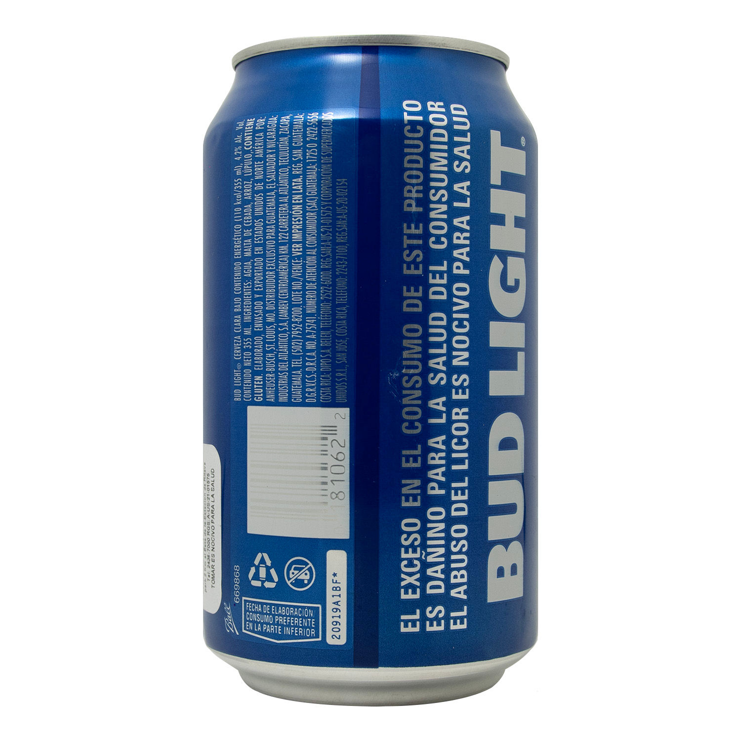 Cerveza Importada Light Usa Bud Light Lata 355 Ml | Auto Mercado