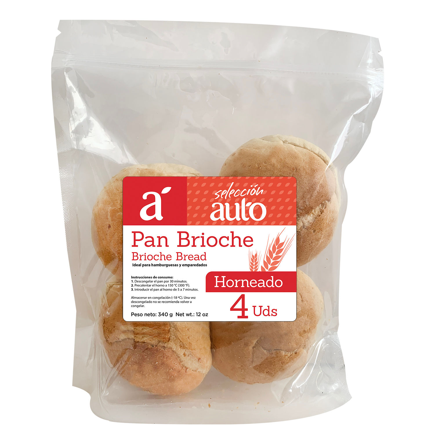 Pan Bollo Brioche 4u Seleccion Auto Paquete 340 G | Auto Mercado