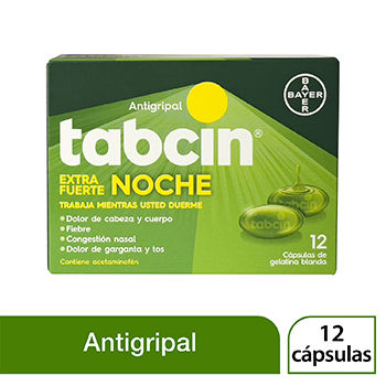Antigripal Adulto Noche Capsula Gel Tabcin Caja 12 Unid | Auto Mercado