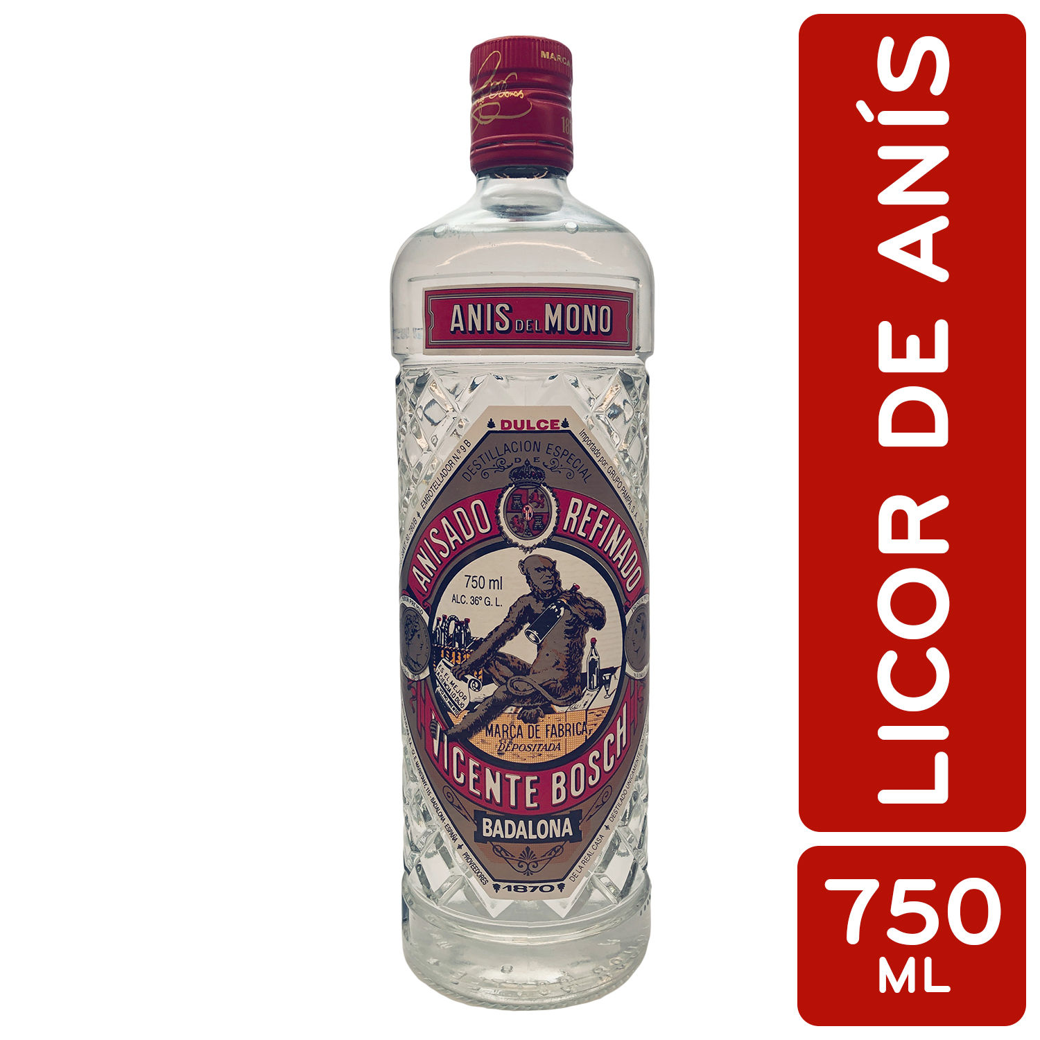 Licor Anis Del Mono Vicente Bosch Botella 750 Ml | Auto Mercado
