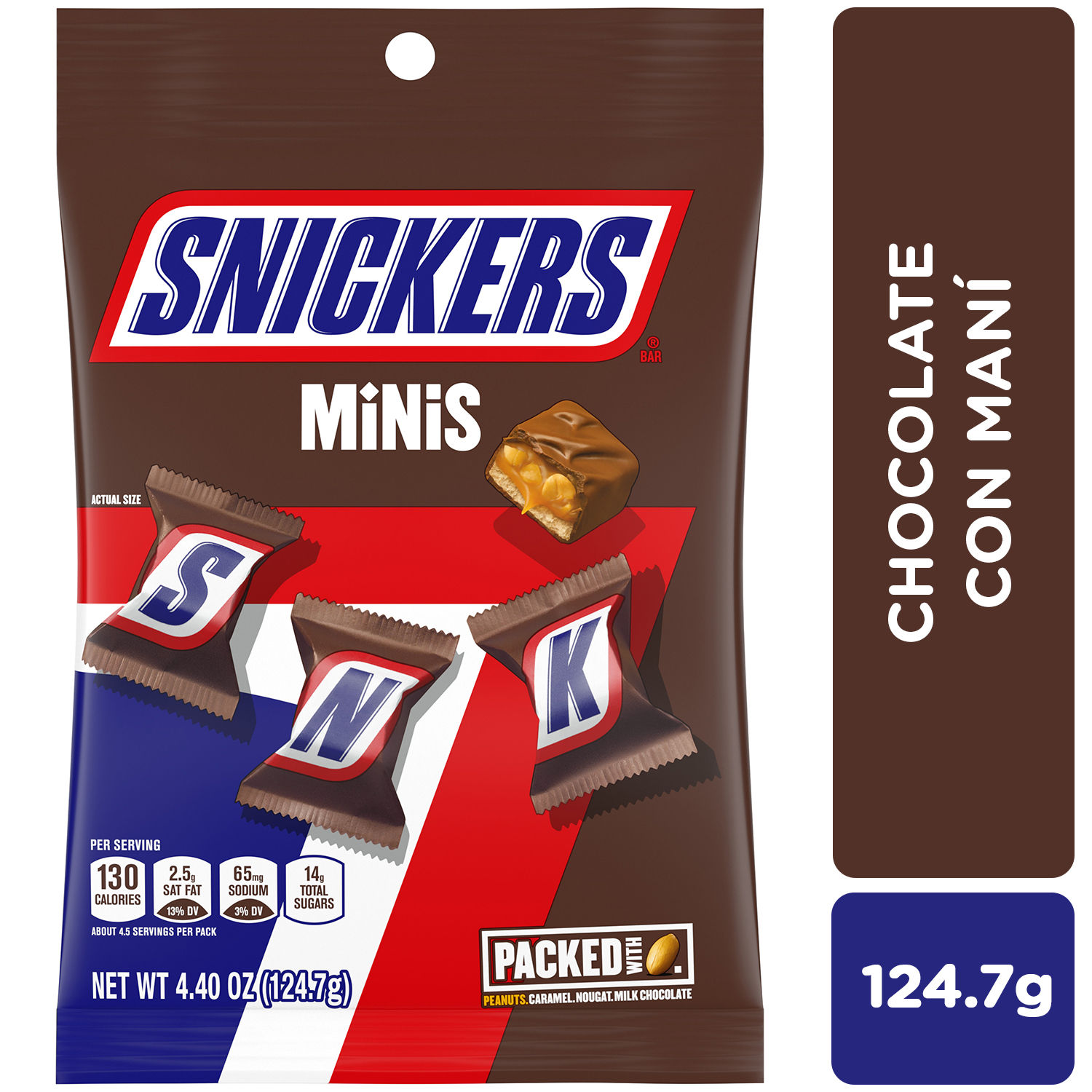 Chocolate Miniatura Snickers Paquete 124.7 G | Auto Mercado