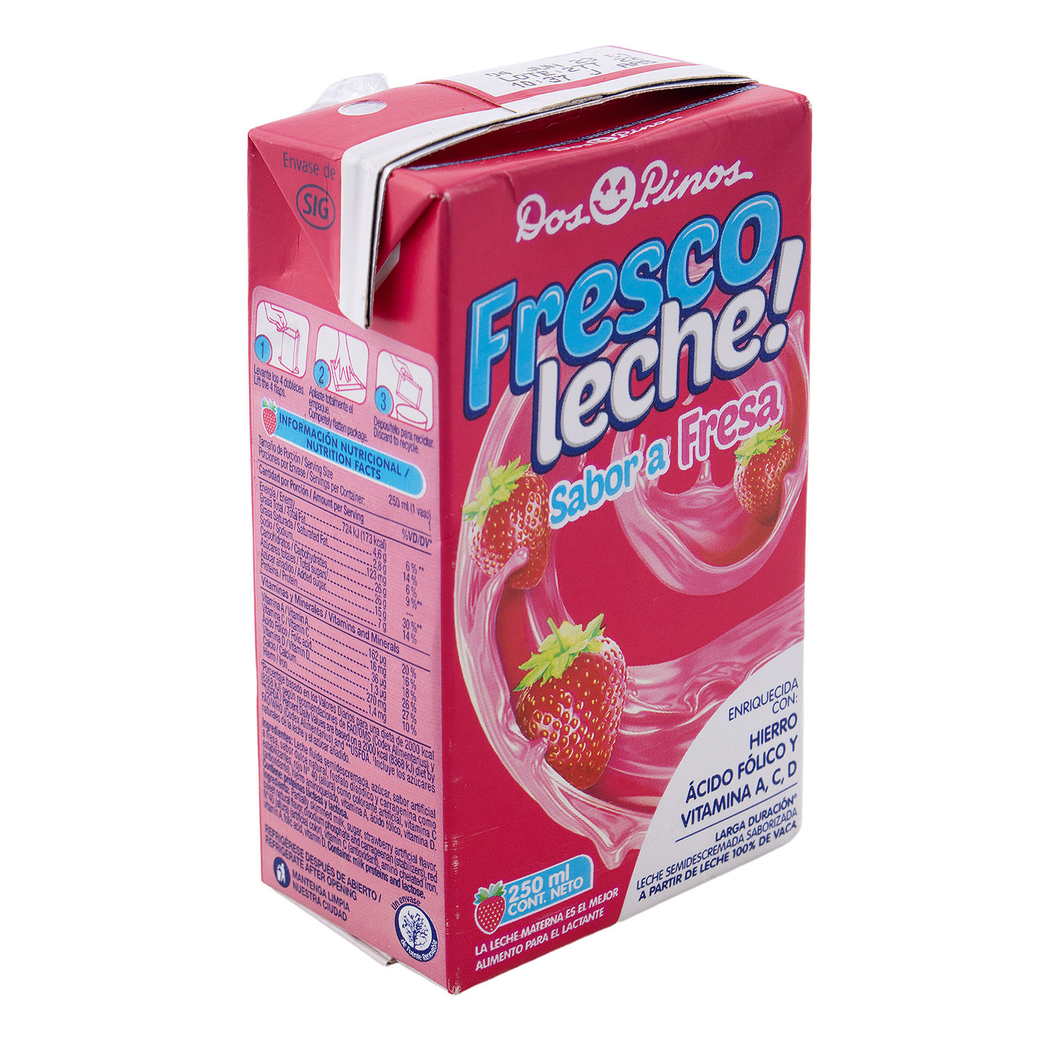 Leche Saborizada Fresa Dos Pinos Caja 250 Ml | Auto Mercado