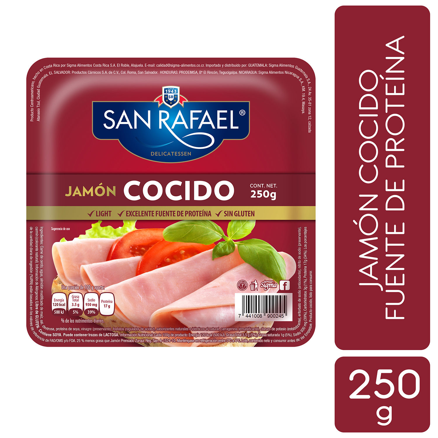 Jamon Cocido Light Sin Gluten San Rafael | Auto Mercado