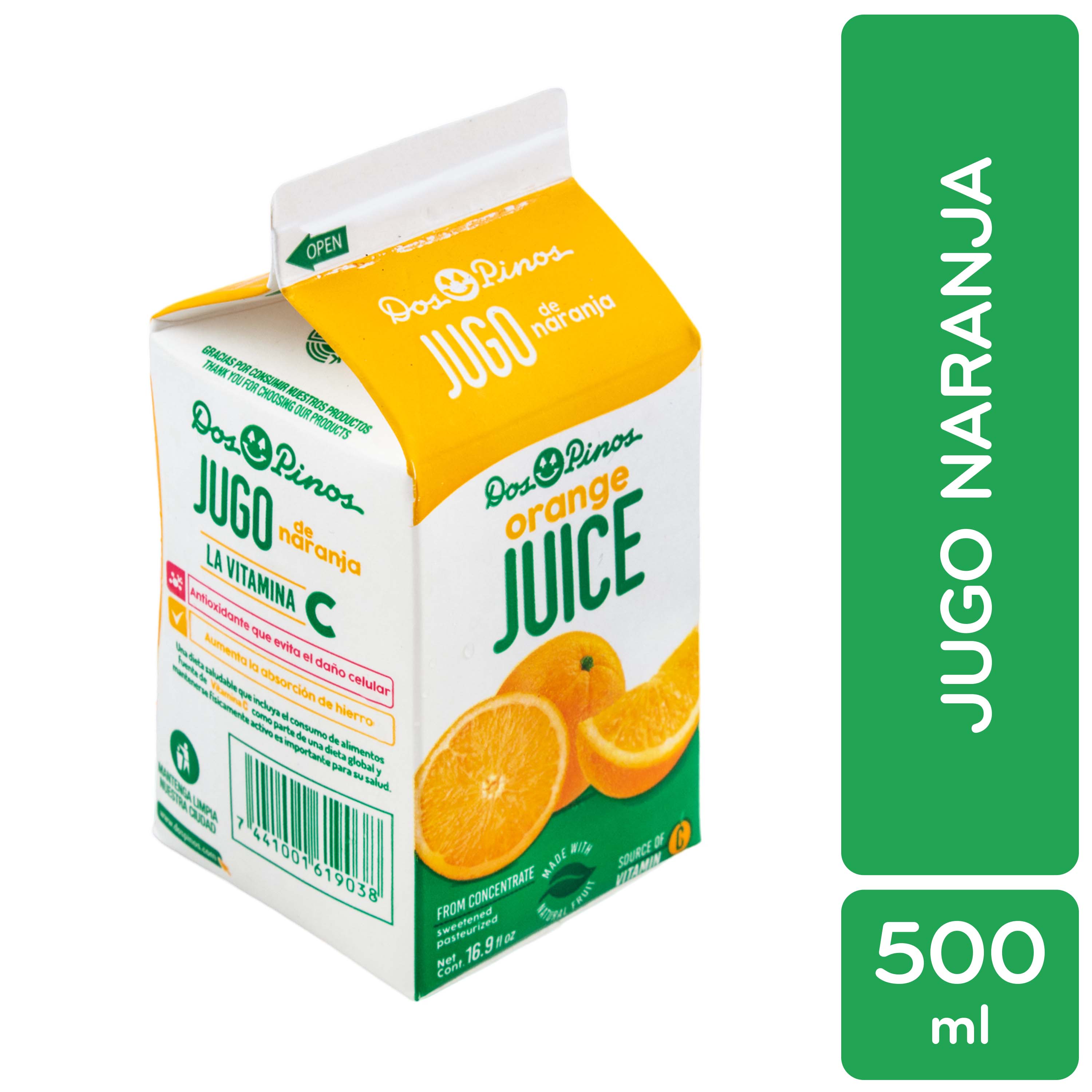 Bebida Jugo Naranja Pure Pak Dos Pinos Caja 500 Ml | Auto Mercado