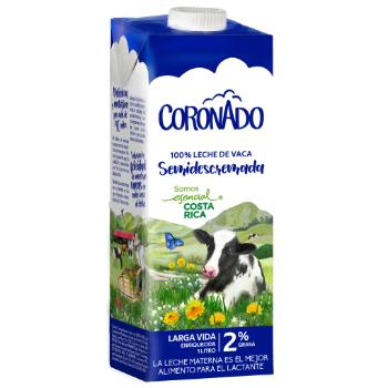 Leche Semi Descremada 2% Grasa Coronado Caja 1000 Ml | Auto Mercado