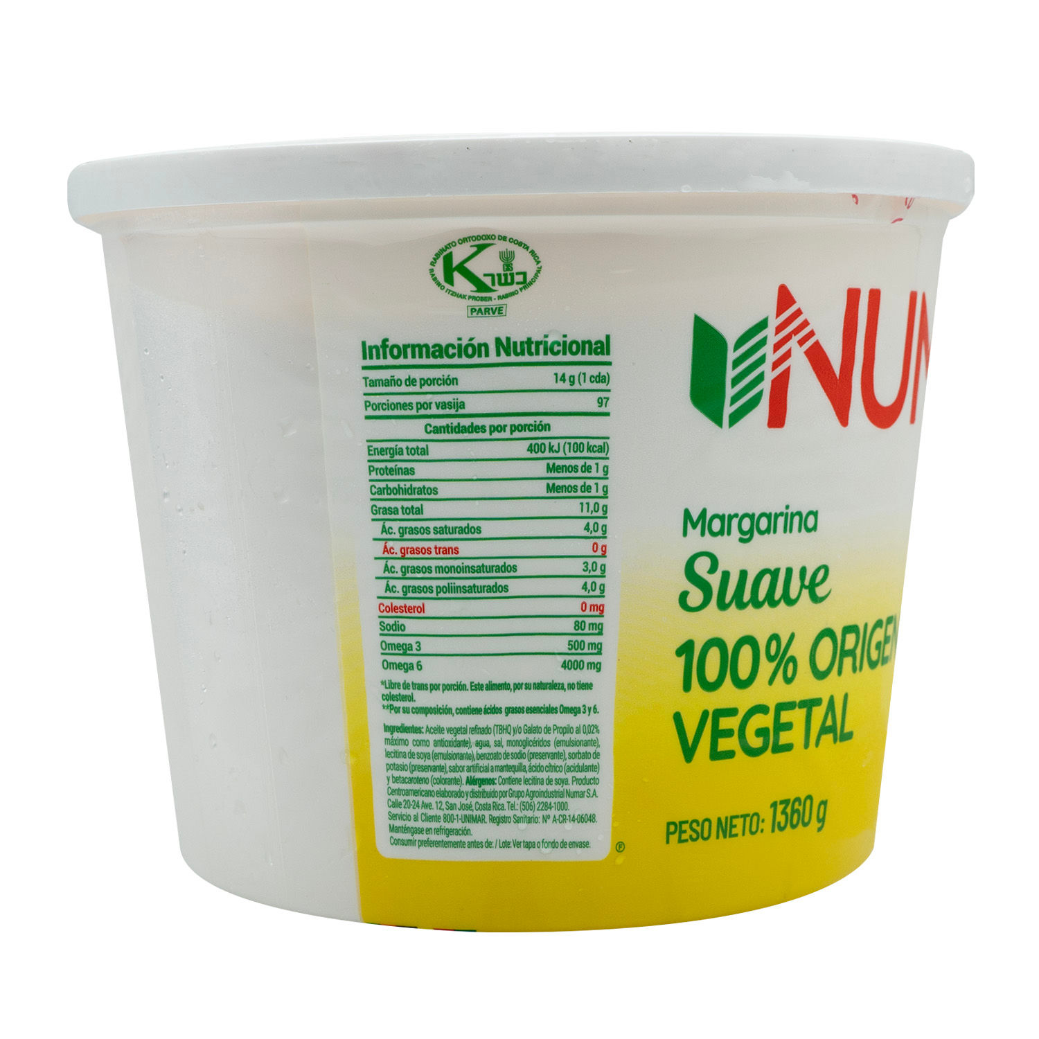 Margarina Regular Suave Numar Envase 1360 G | Auto Mercado