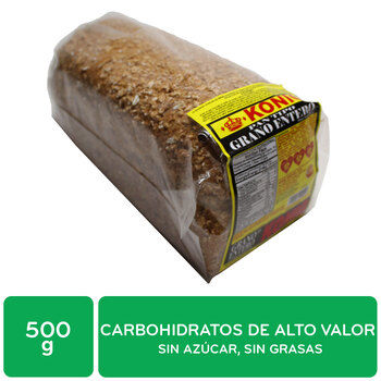 Pan Empacado Integral Grano Entero Konig Paquete 500 G | Auto Mercado