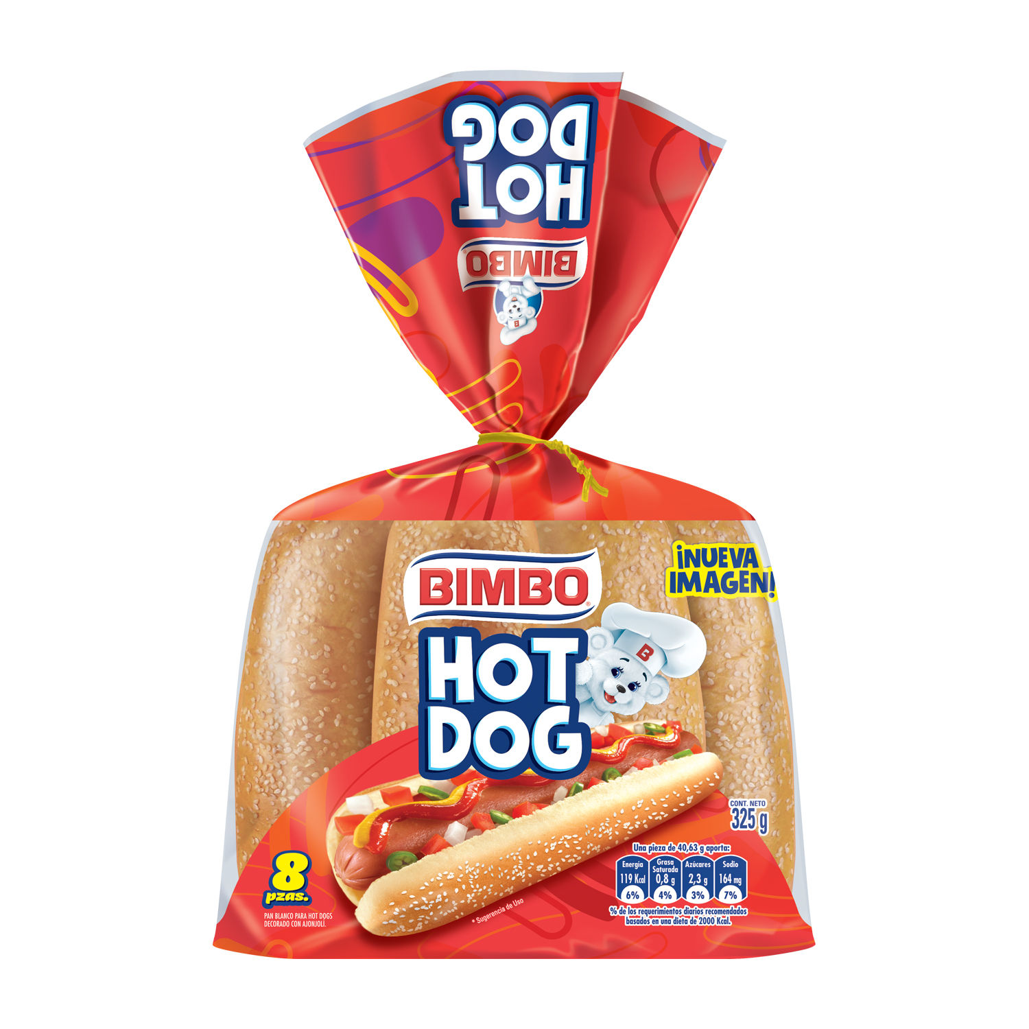 Pan Empacado Perro Caliente Semilla Bimbo Paquete 325 G | Auto Mercado