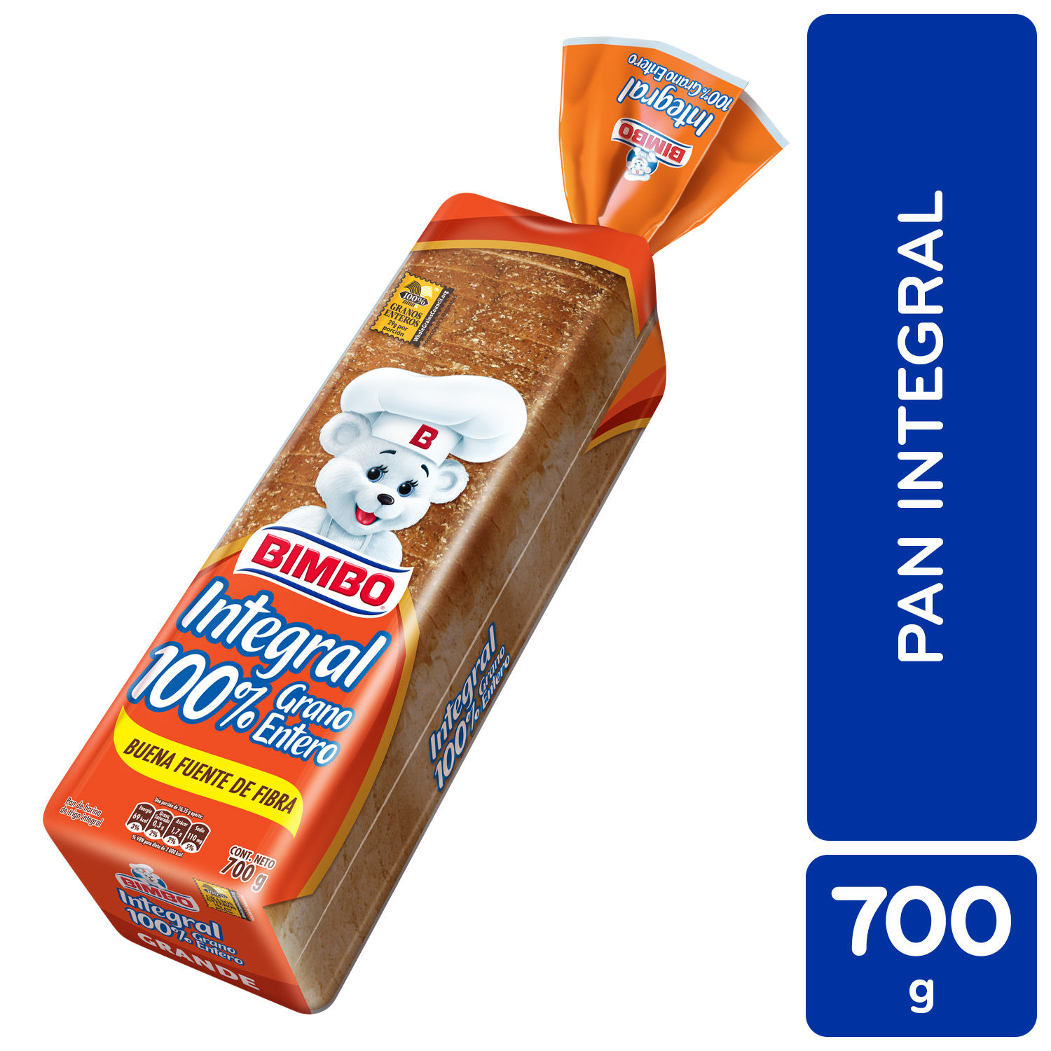 Pan Empacado Integral Grande Bimbo Paquete 630 G | Auto Mercado