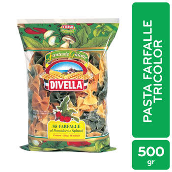 Pasta Alimenticia Corbata Tricolor Divella Paquete 500 G | Auto Mercado