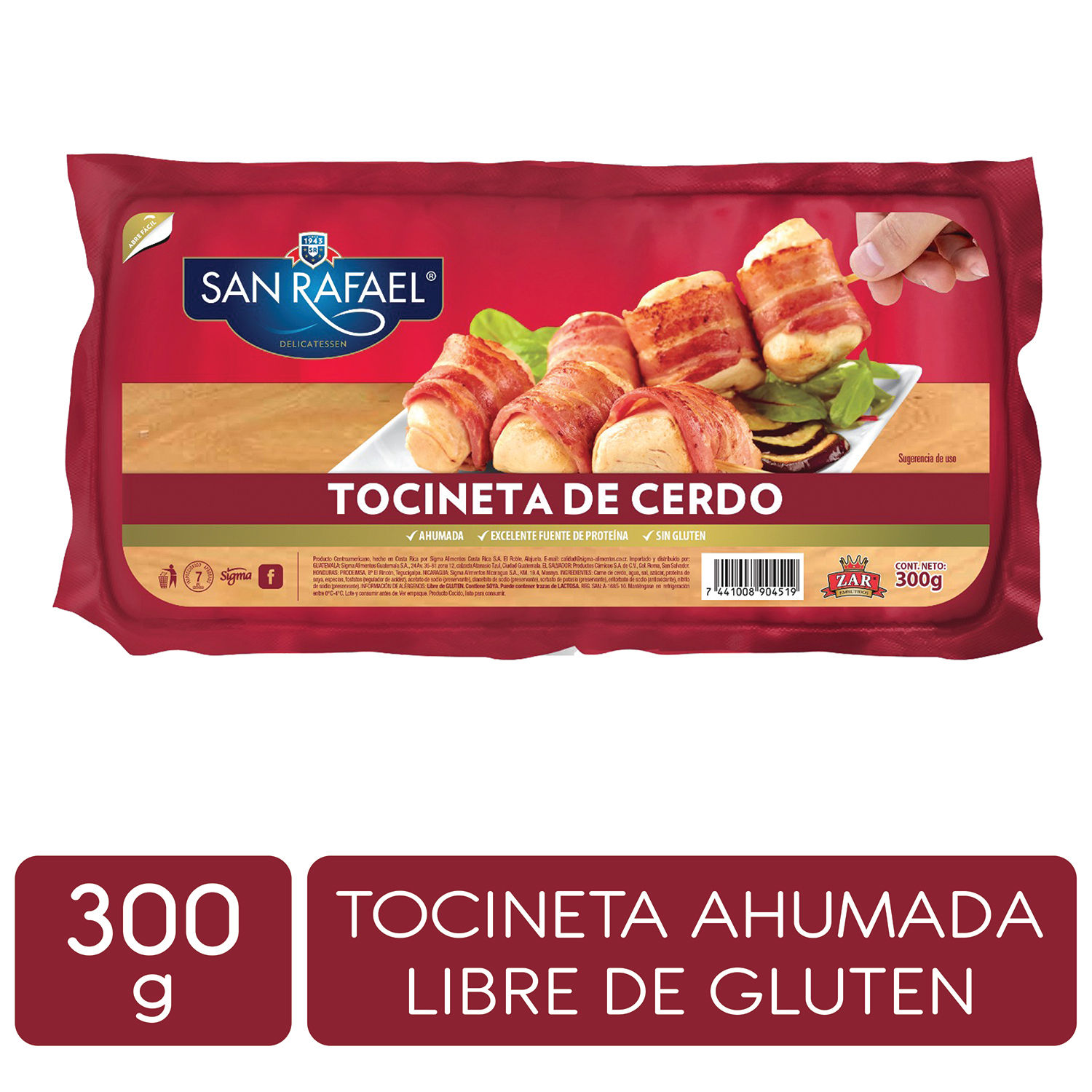 Tocineta Cerdo Ahumada Rebanada San Rafael | Auto Mercado