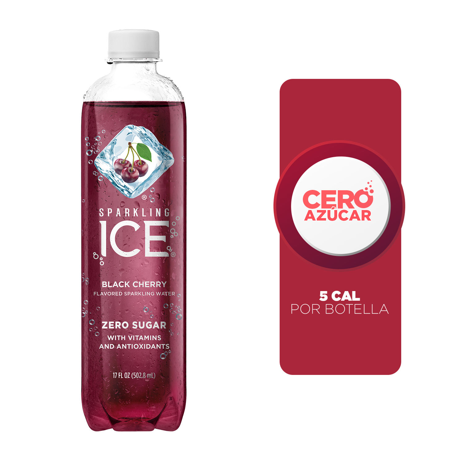 Agua Gasificada Saborizada Cereza Negra Sparkling Ice Botella 502.8 Ml ...