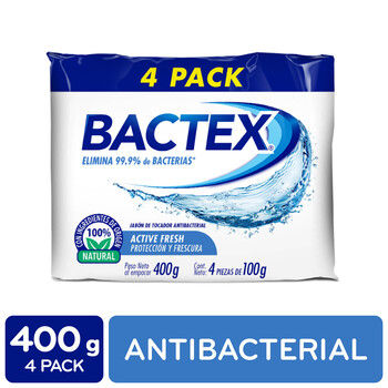 Jabon Antibacterial Fresh Bactex Paquete 400 G | Auto Mercado