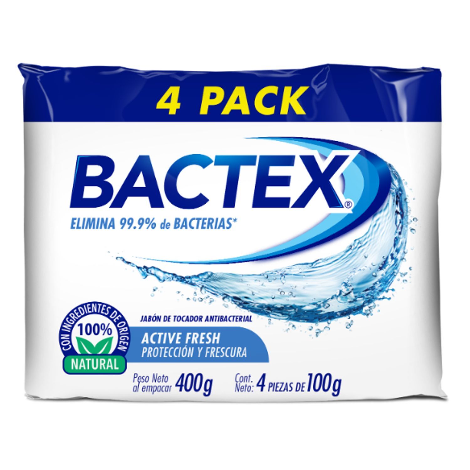 Jabon Antibacterial Fresh Bactex Paquete 400 G | Auto Mercado