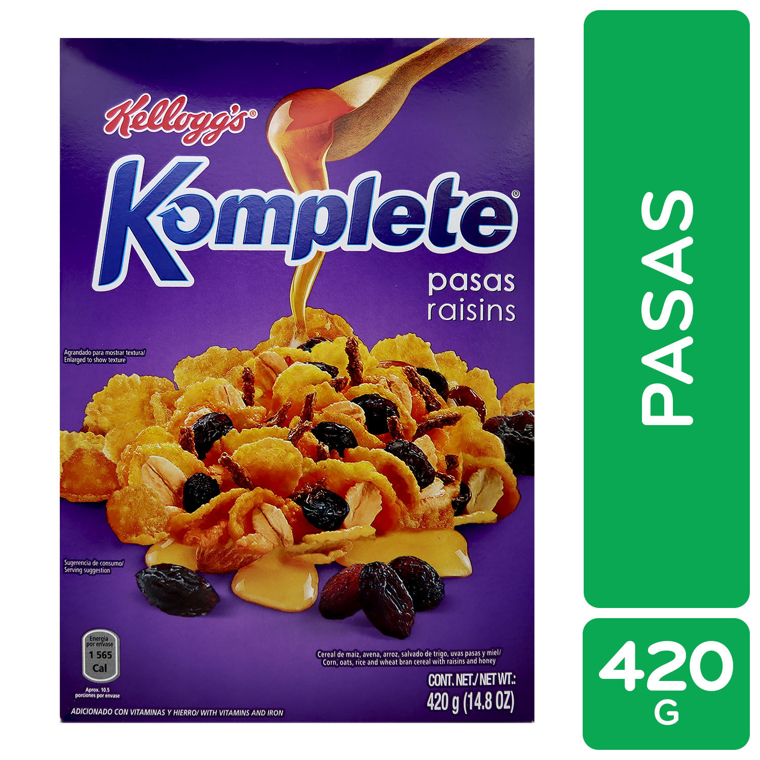 Cereal Komplete Pasas Kelloggs Caja 420 G | Auto Mercado