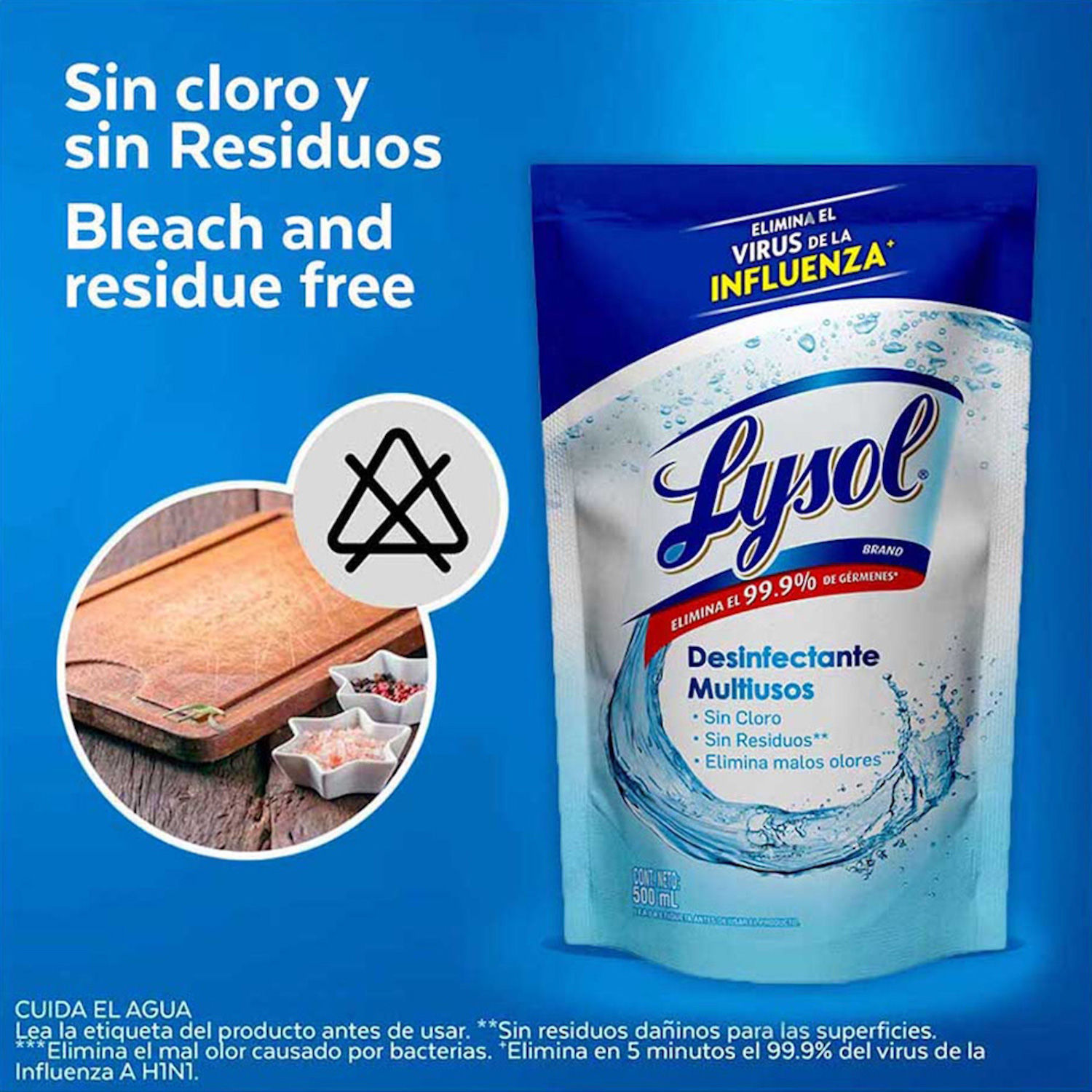 Desinfectante Liquido Sin Cloro Repuesto Lysol Bolsa 500 Ml | Auto Mercado