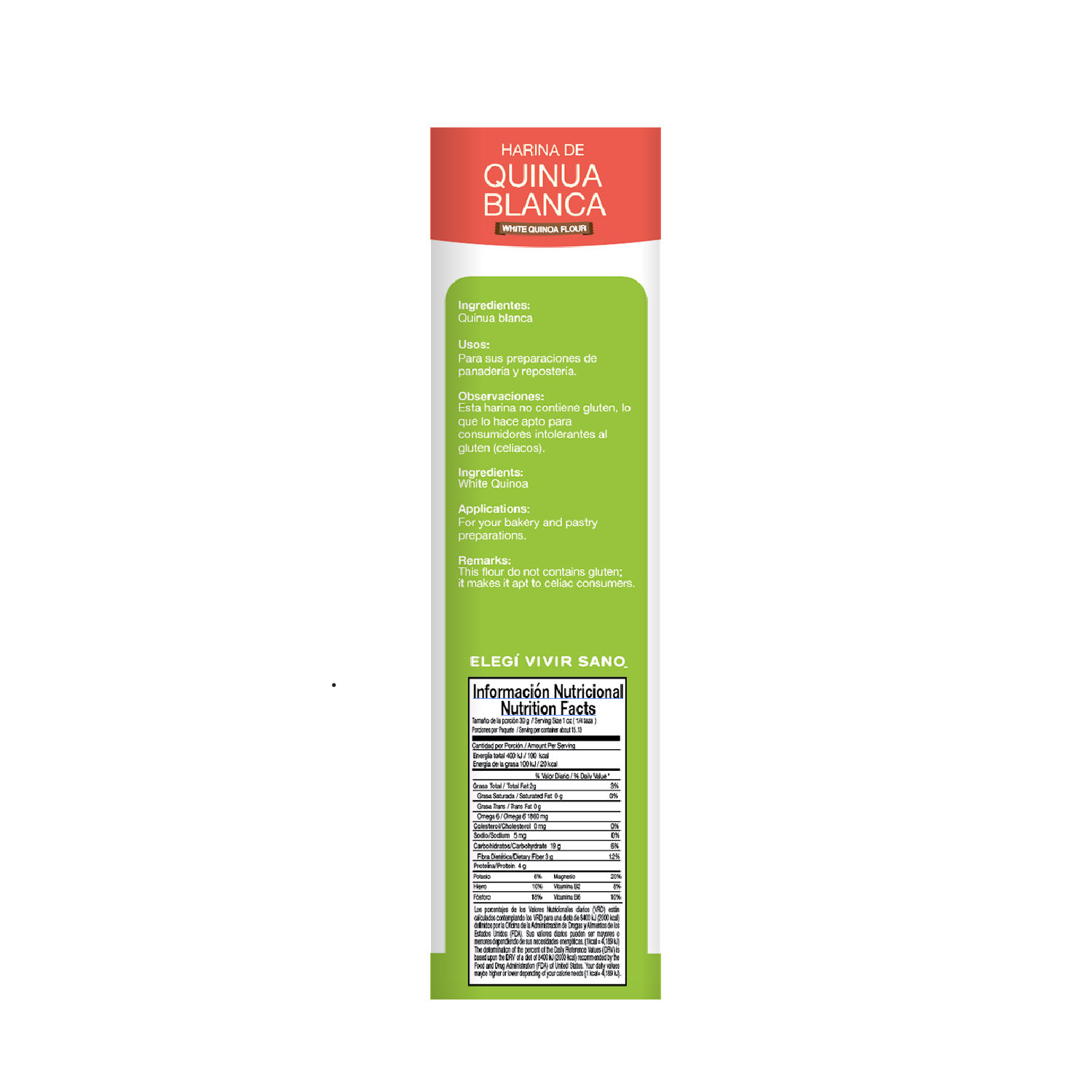 Harina Sin Gluten Quinoa Jinca Foods Caja 454 Kg | Auto Mercado