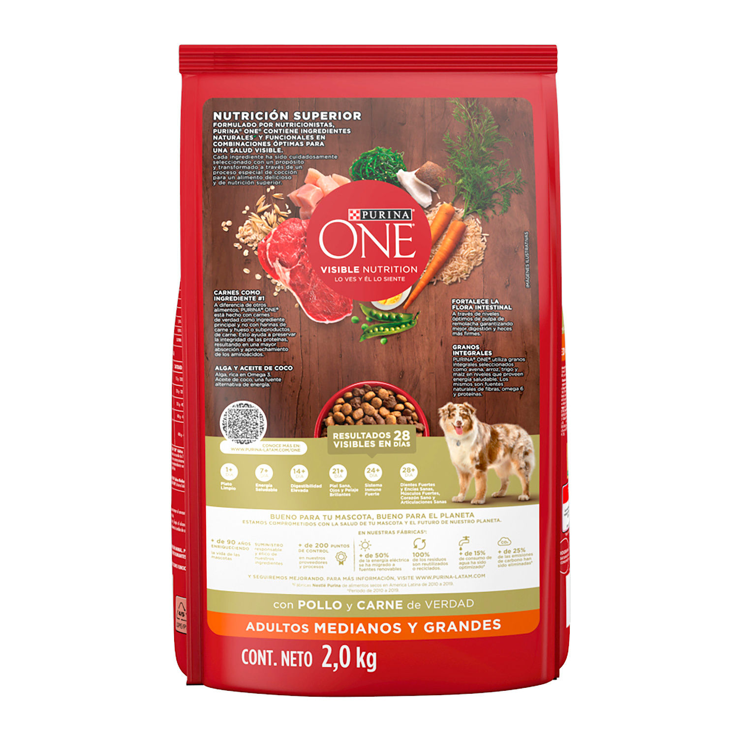 Alimento Perro Seco Adulto Pollo Y Carne Raza Mediana Y Grande Purina ...