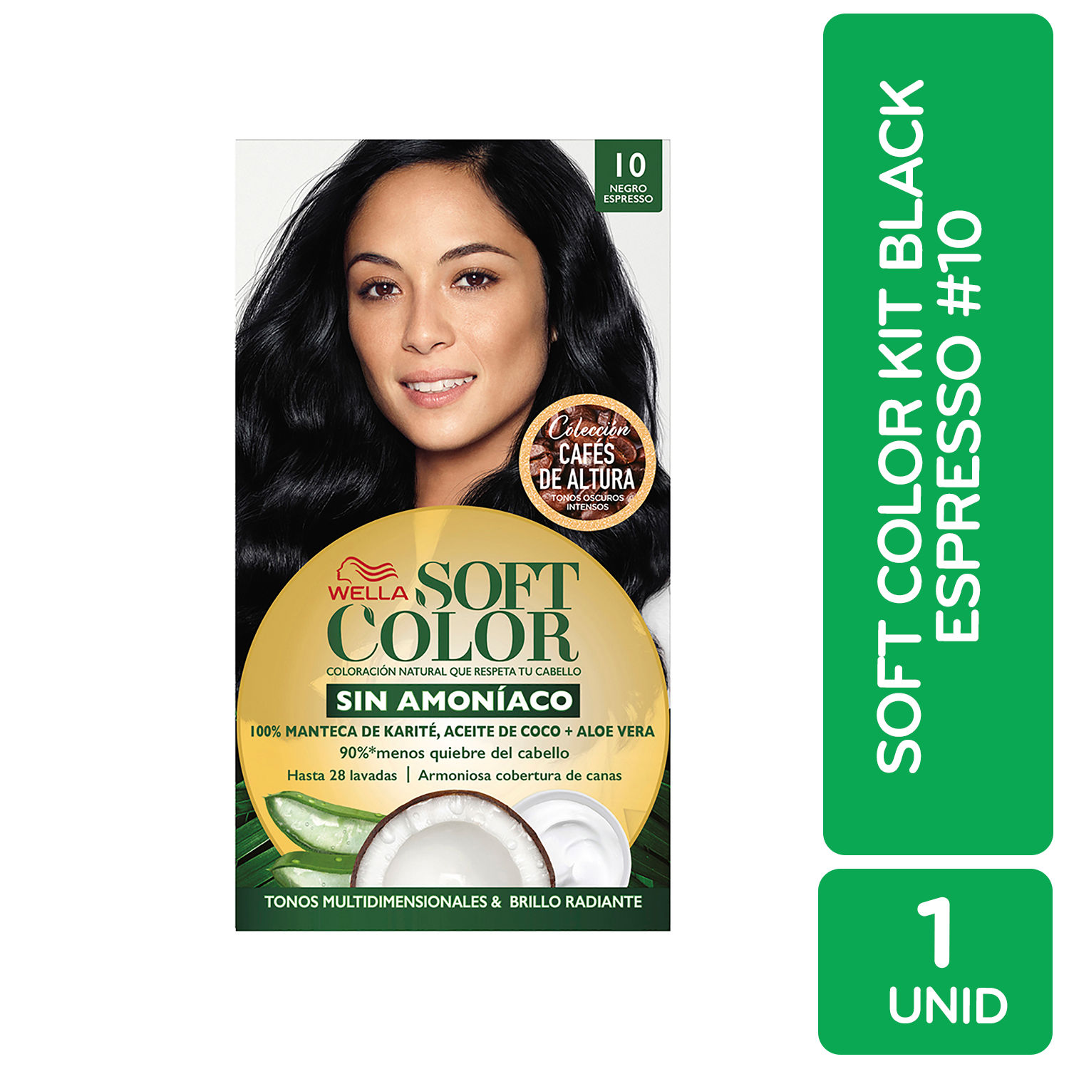Tinte Permanente Sin Amoniaco Negro Espresso 10 Soft Color Caja 1 Unid ...