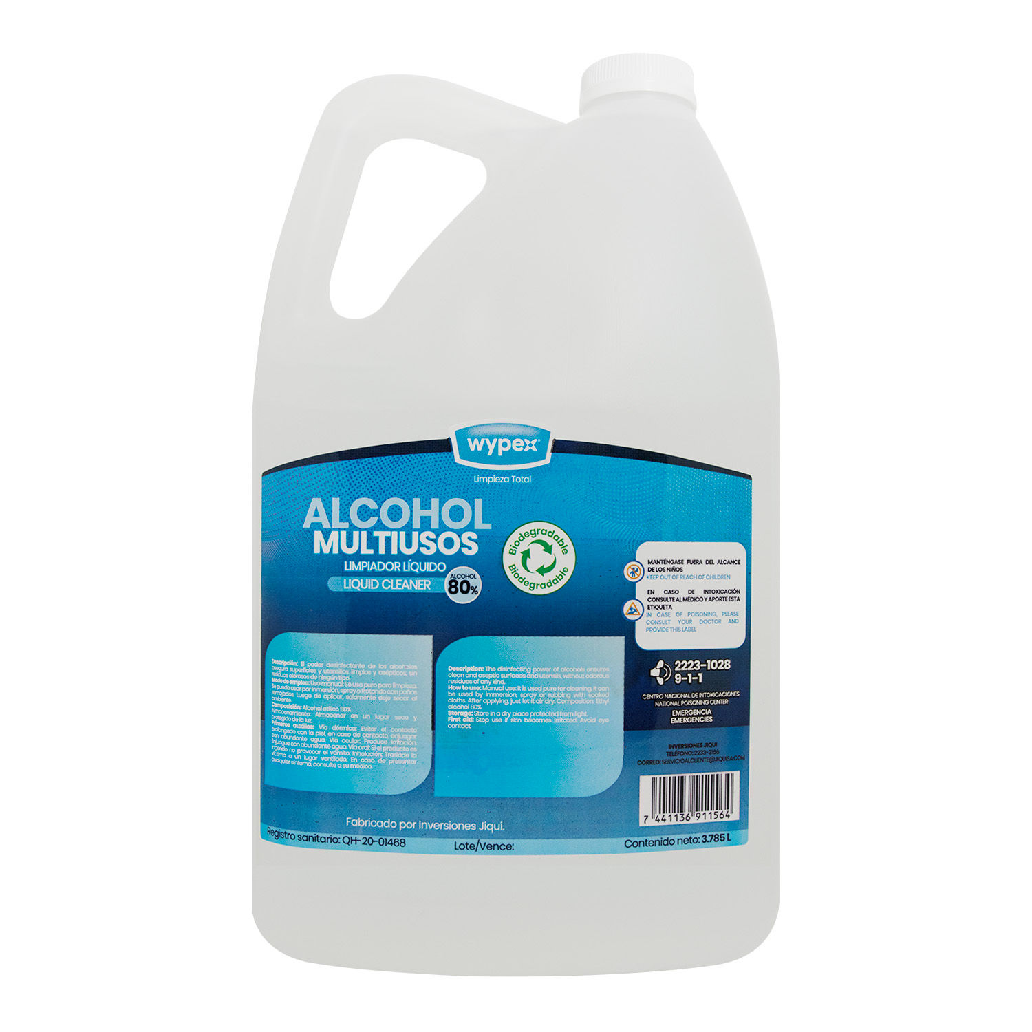 Desinfectante Liquido Alcohol Multiuso Biodegradable Wypex Envase 3785 ...