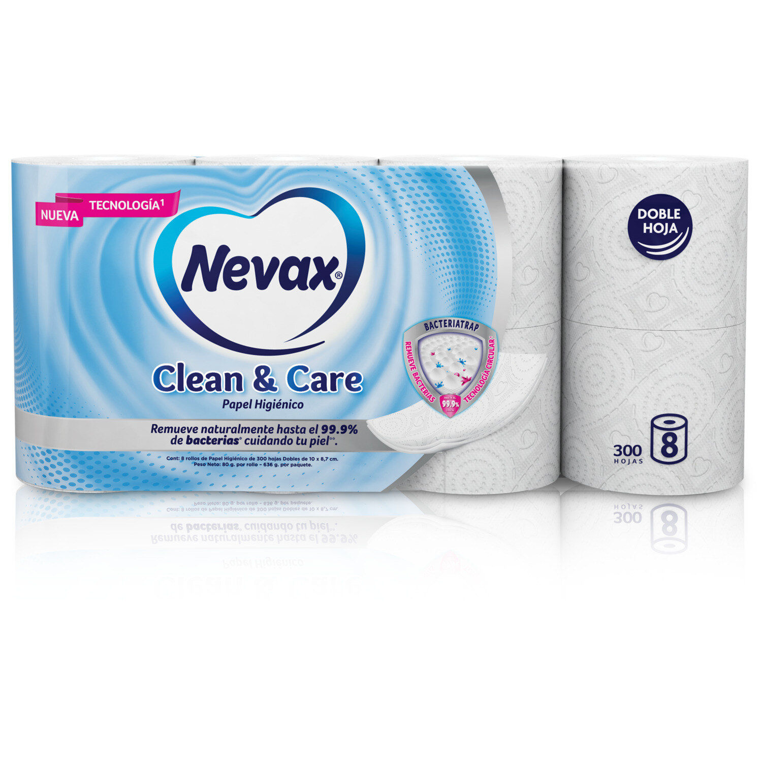 Papel Higienico Doble Hoja Limpieza Y Cuidado 8u Nevax Paquete 636 G ...
