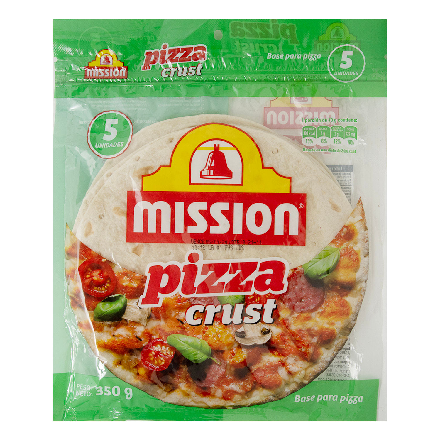 Tortilla Mission Base Para Pizza Bolsa 350 G | Auto Mercado