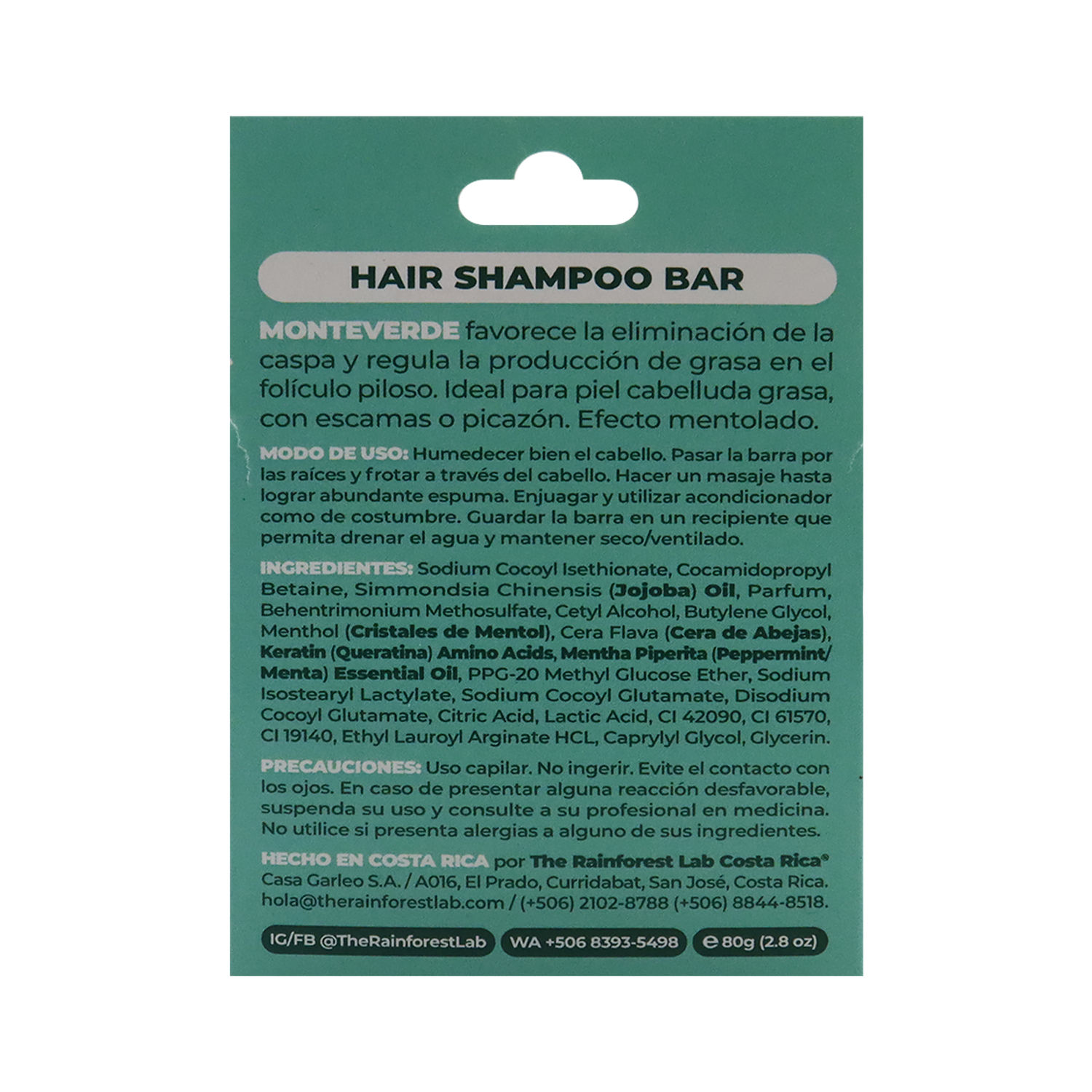 Shampoo Natural Monteverde Control Caspa The Rainforest Lab Caja 60 G ...