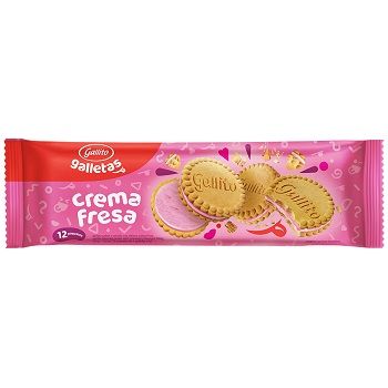 Galleta Dulce Rellena Crema Fresa Gallito Paquete 336 G | Auto Mercado