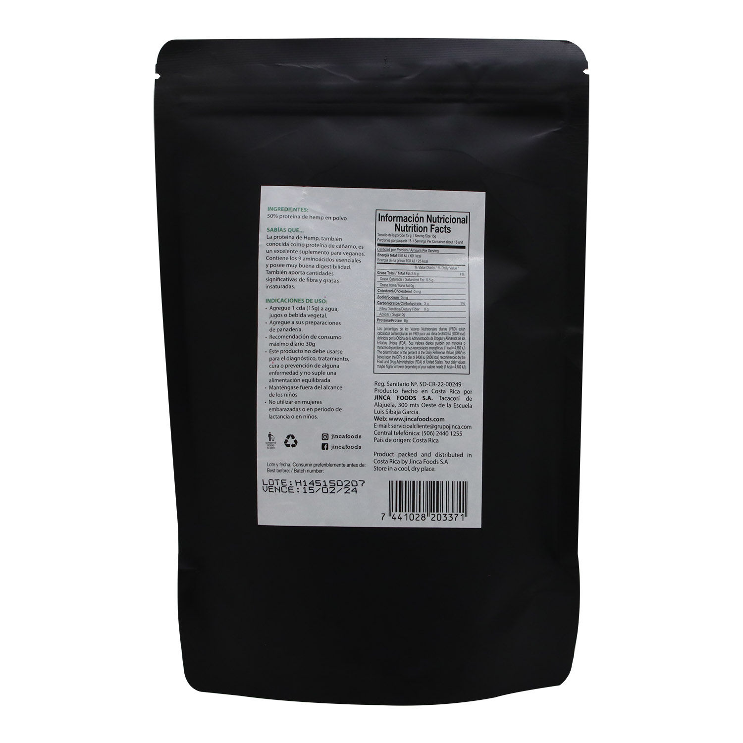 Proteina Cañamo Jinca Foods Paquete 270 G | Auto Mercado