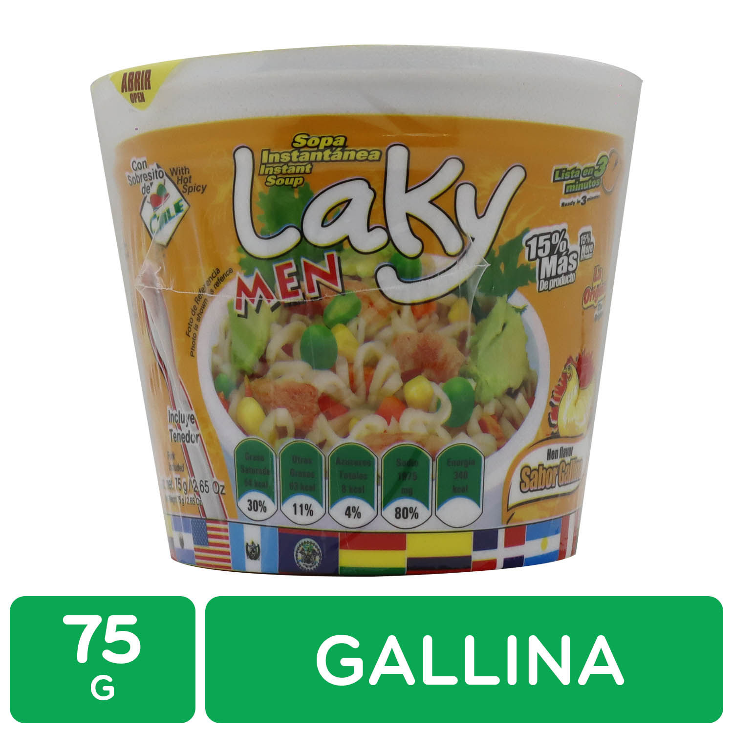 Sopa Instantanea Fideo Gallina Laky Men | Auto Mercado