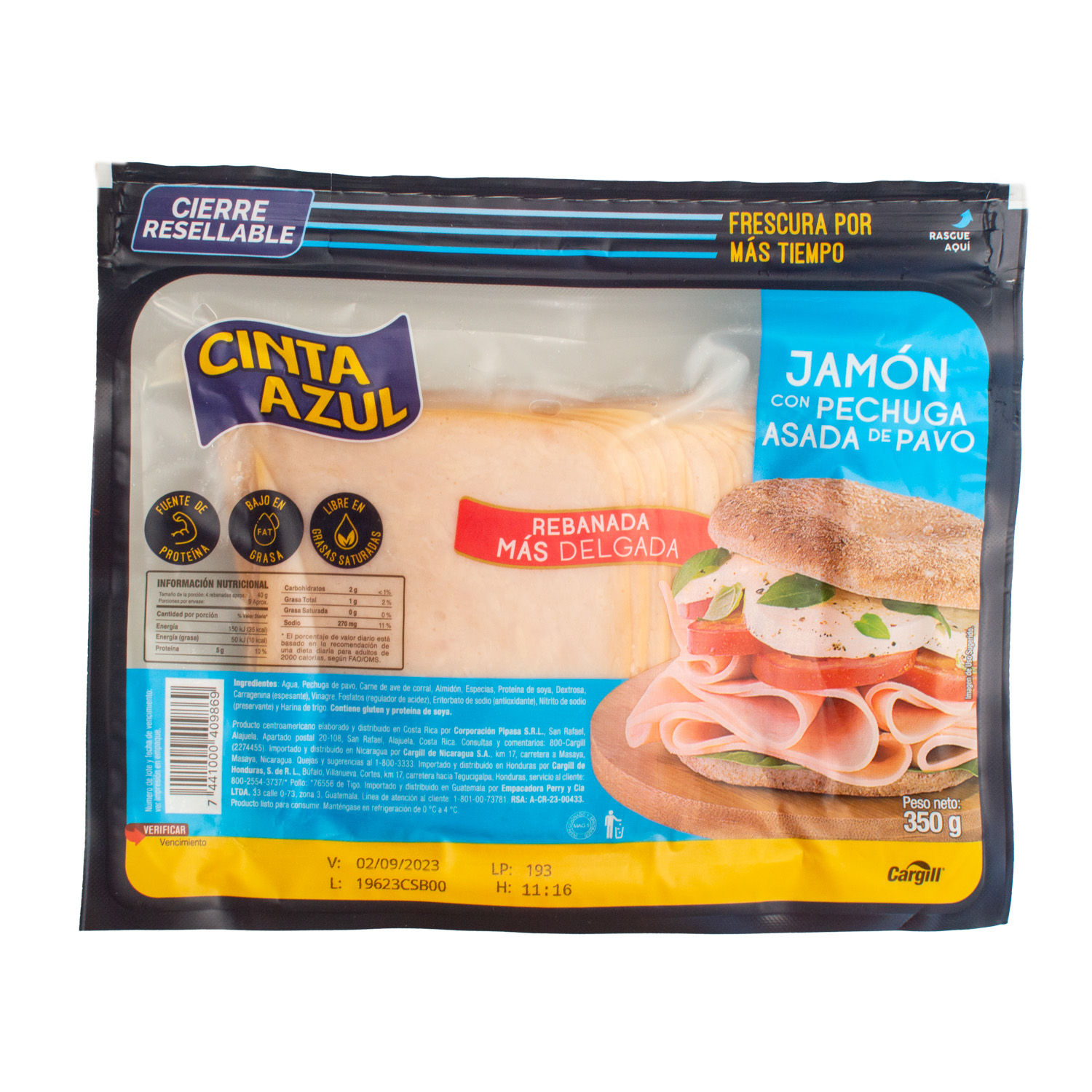 Jamón Con Pechuga Pavo Asada Cinta Azul | Auto Mercado