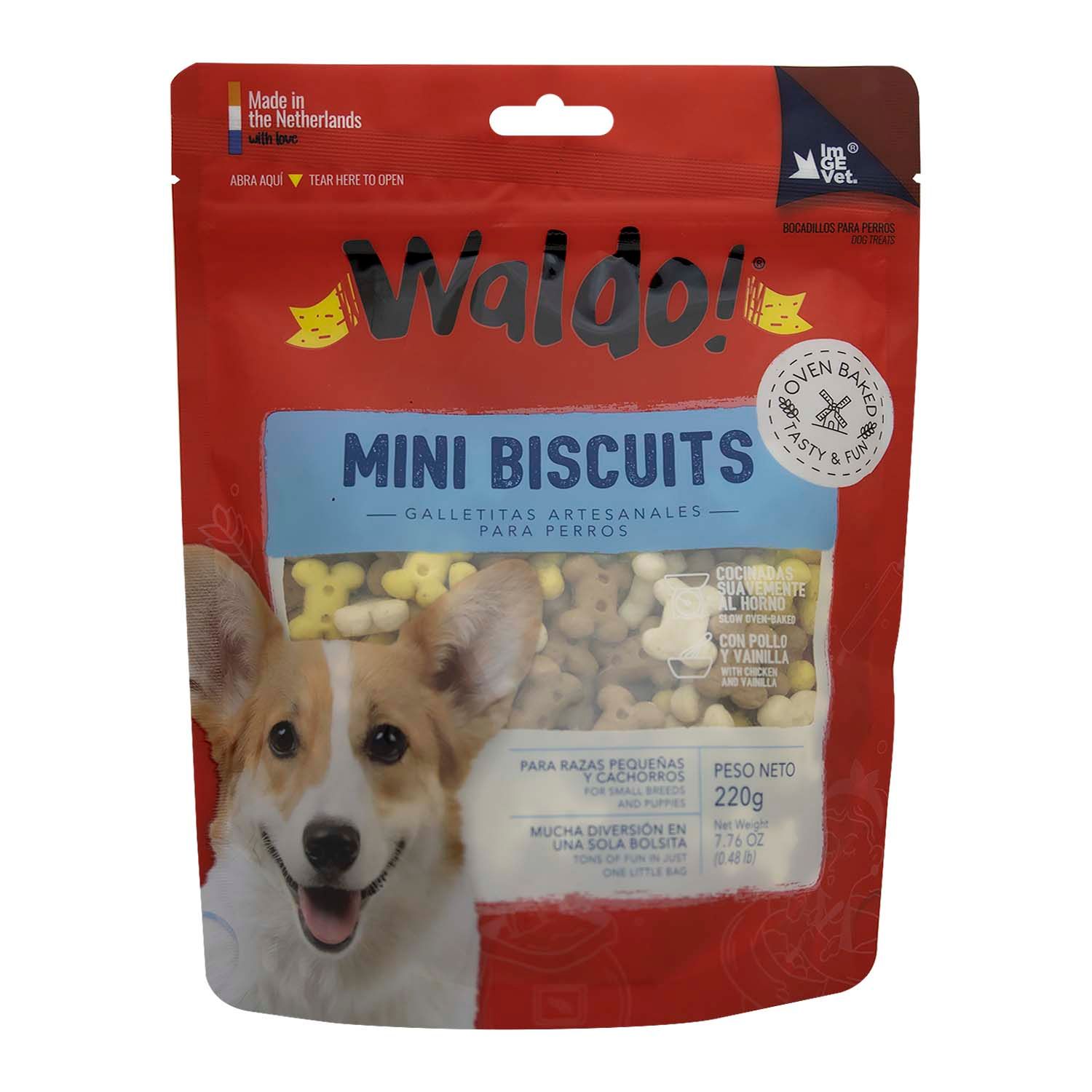 Bocadillo Mini Biscuits Razas Pequeñas Waldo | Auto Mercado