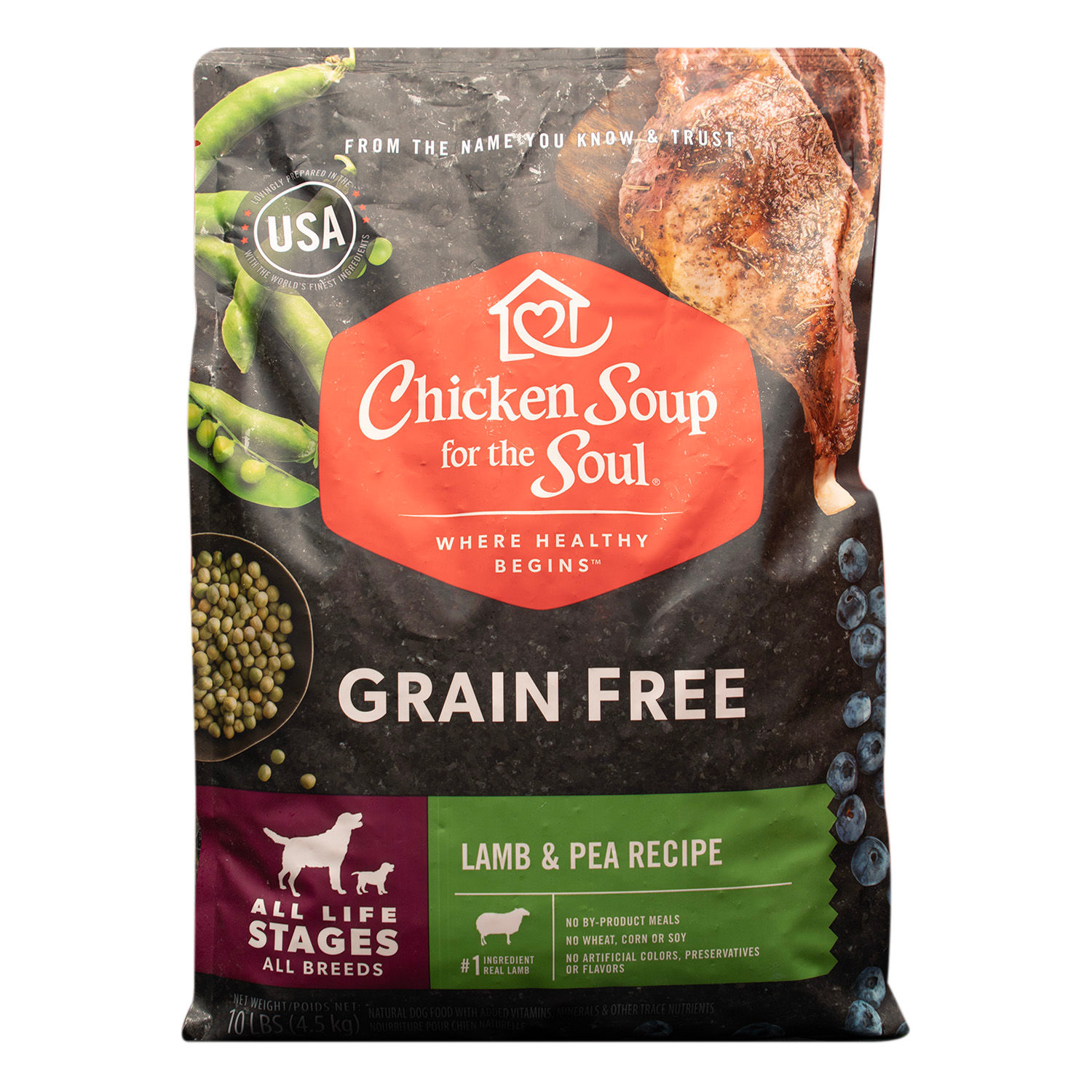 Alimento Perro Seco Adulto Cordero Guisante Libre De Granos Chicken ...