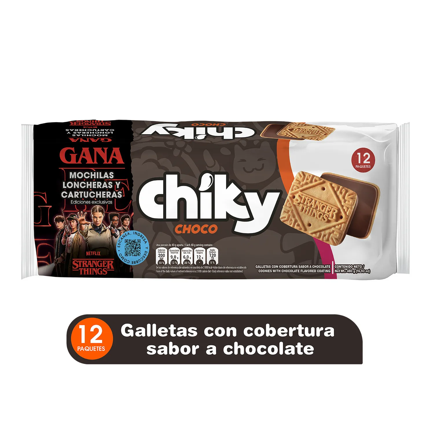 Galleta Dulce Chocolate Chiky Pozuelo Paquete 480 G | Auto Mercado