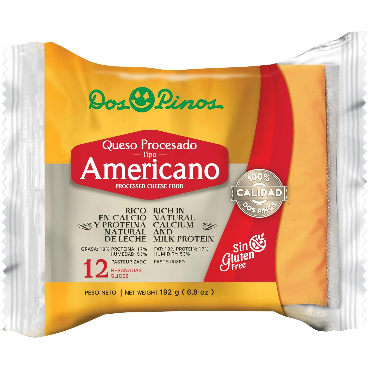 Queso Tipo Americano Rebanado 12u Dos Pinos | Auto Mercado