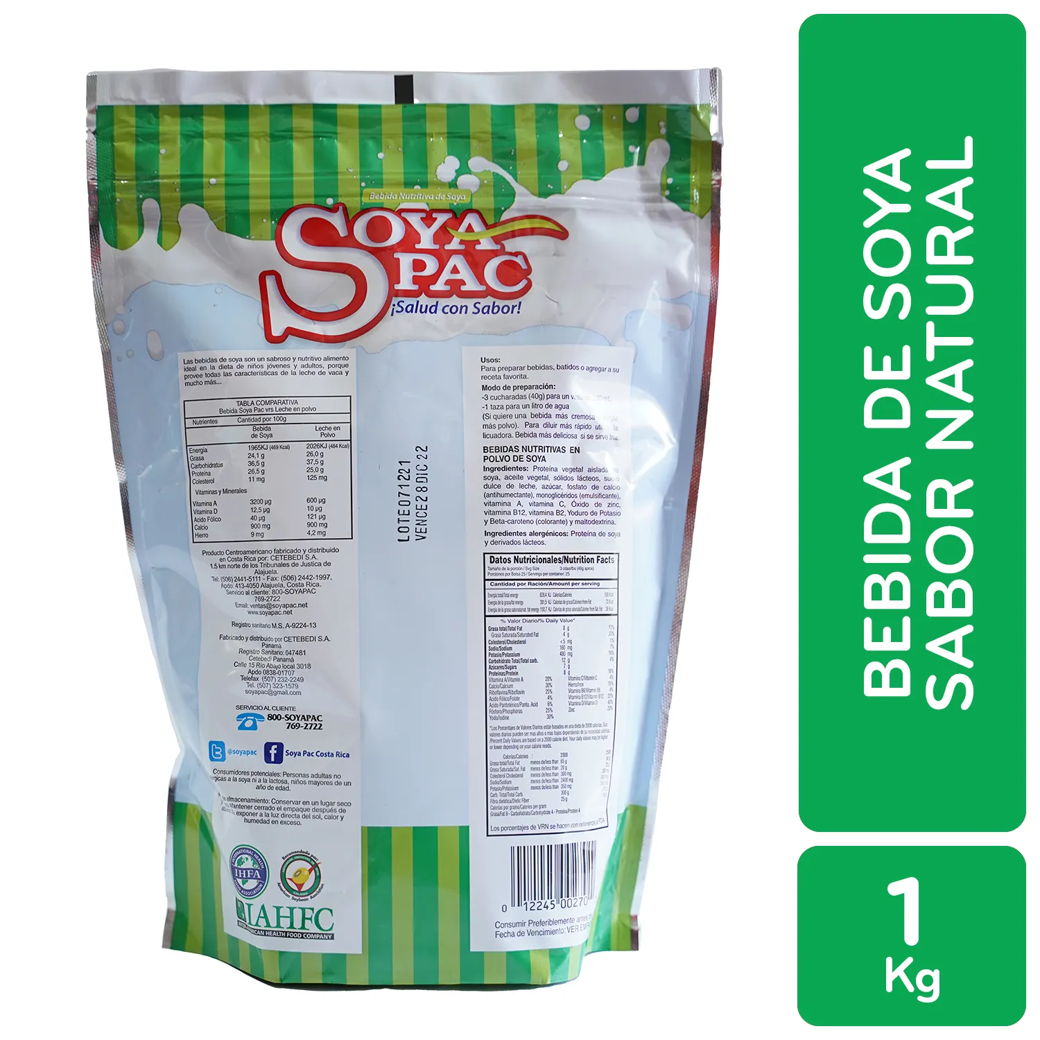 Bebida Polvo Soya Natural Soya Pac Paquete 1000 G | Auto Mercado