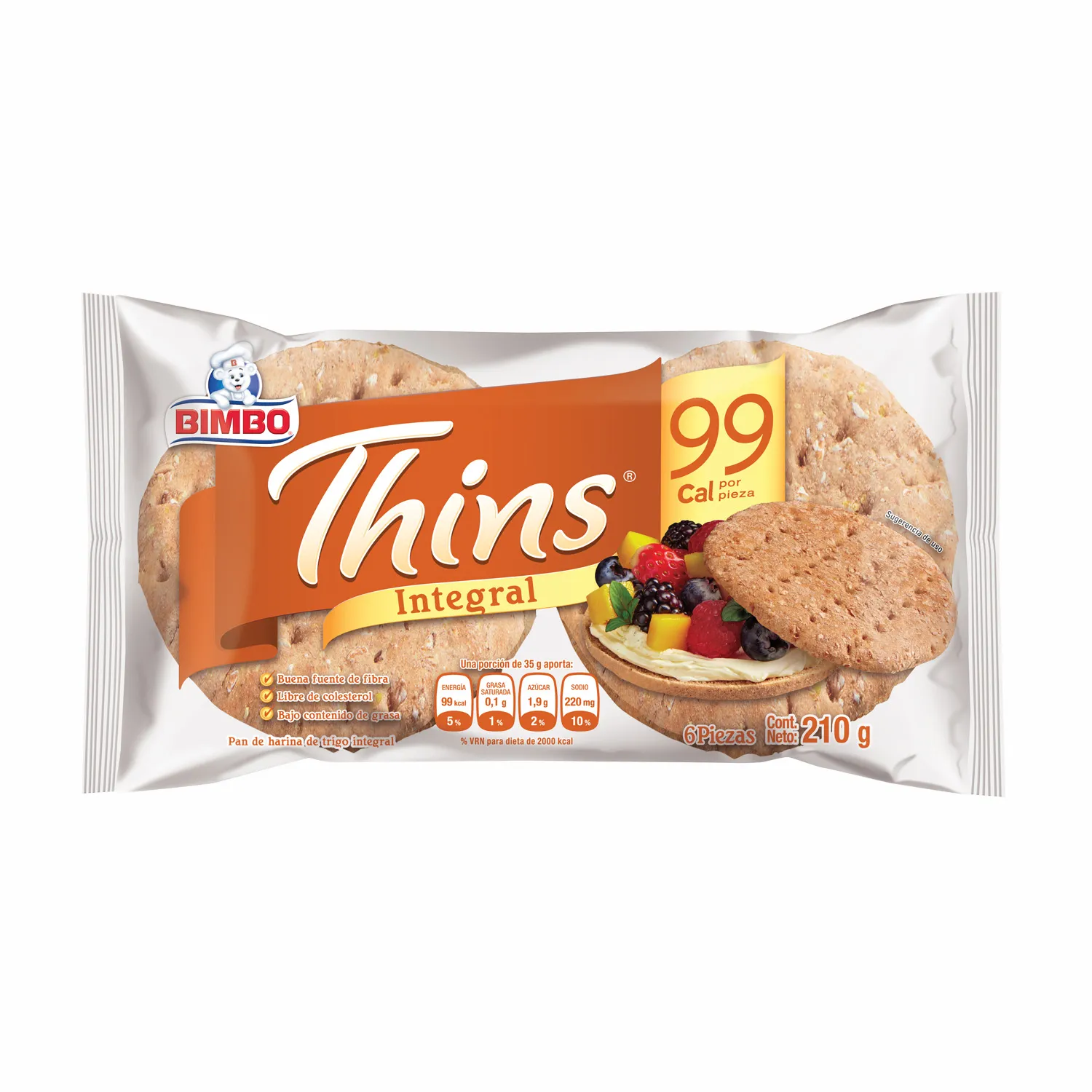 Pan Empacado Integral Sandwich Bimbo Paquete 210 G | Auto Mercado