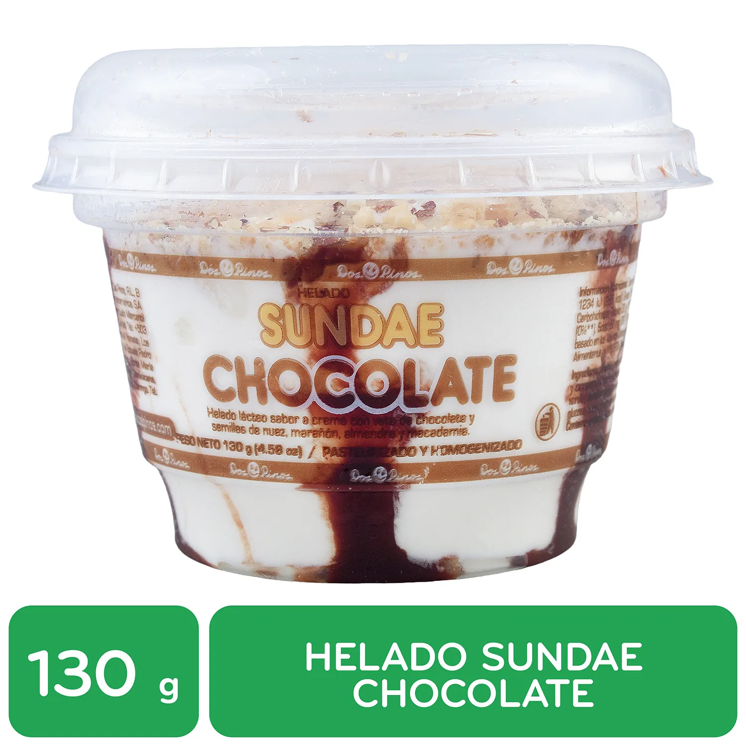 Helado Sundae Dos Pinos Envase 130 G | Auto Mercado