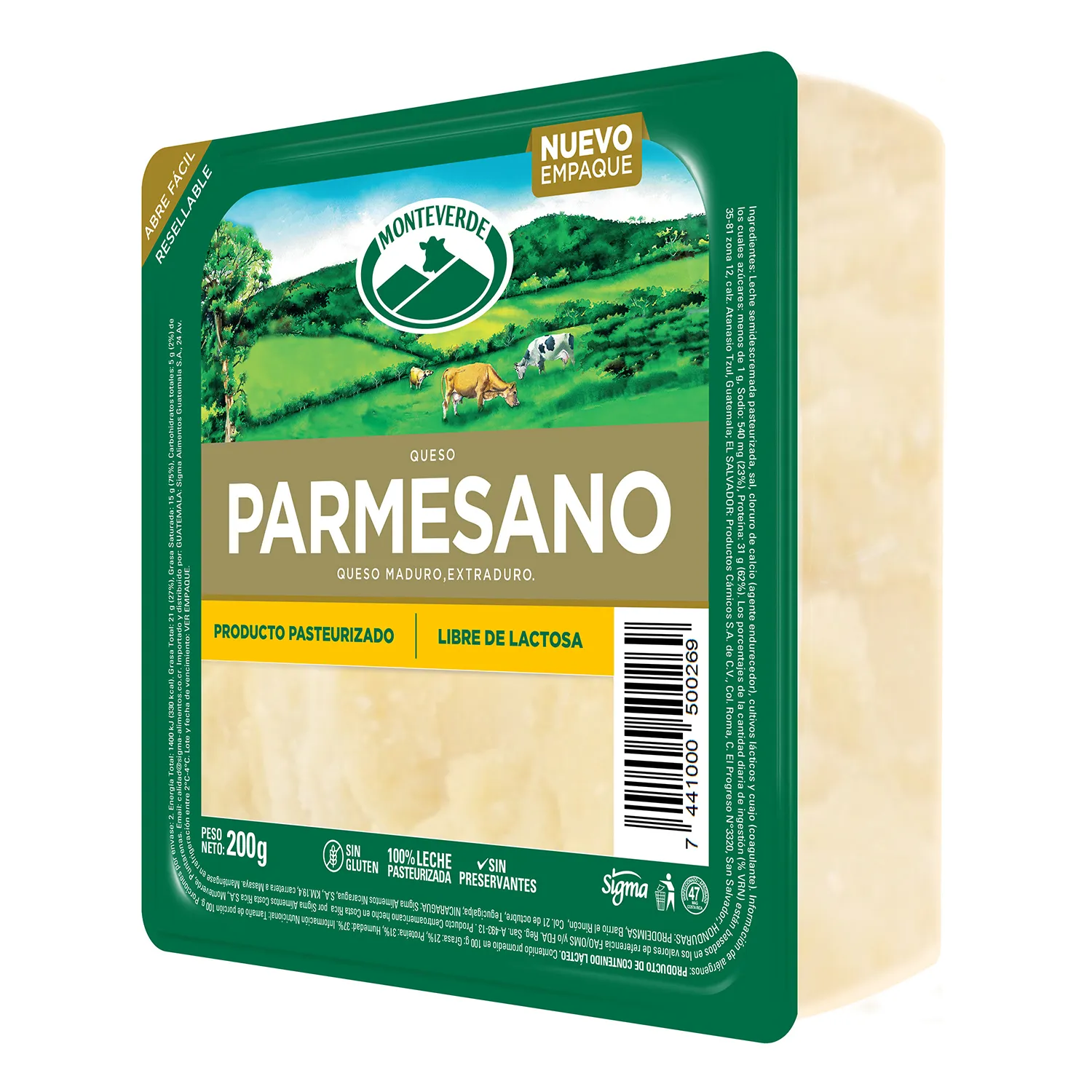 Queso Parmesano Monteverde Paquete 200 G | Auto Mercado