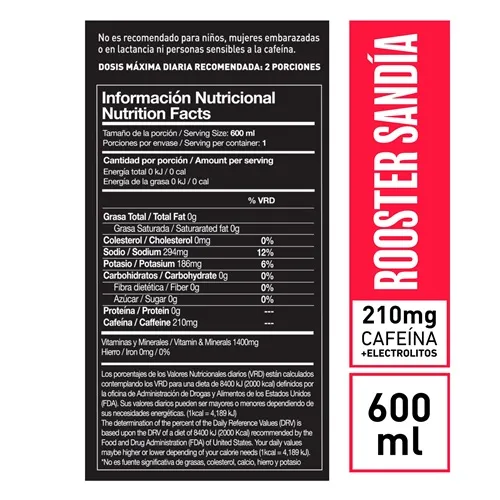 Bebida Energizante Saborizada Booster Sandia Rooster Botella 600 Ml ...
