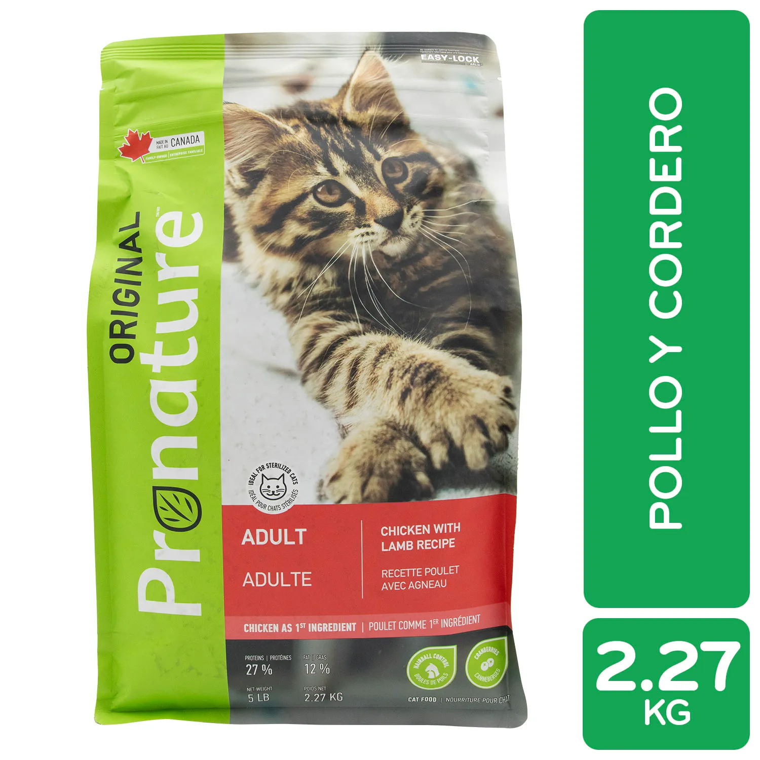 Alimento Gato Seco Adulto Cordero - Pollo Con Prebióticos Pronature ...