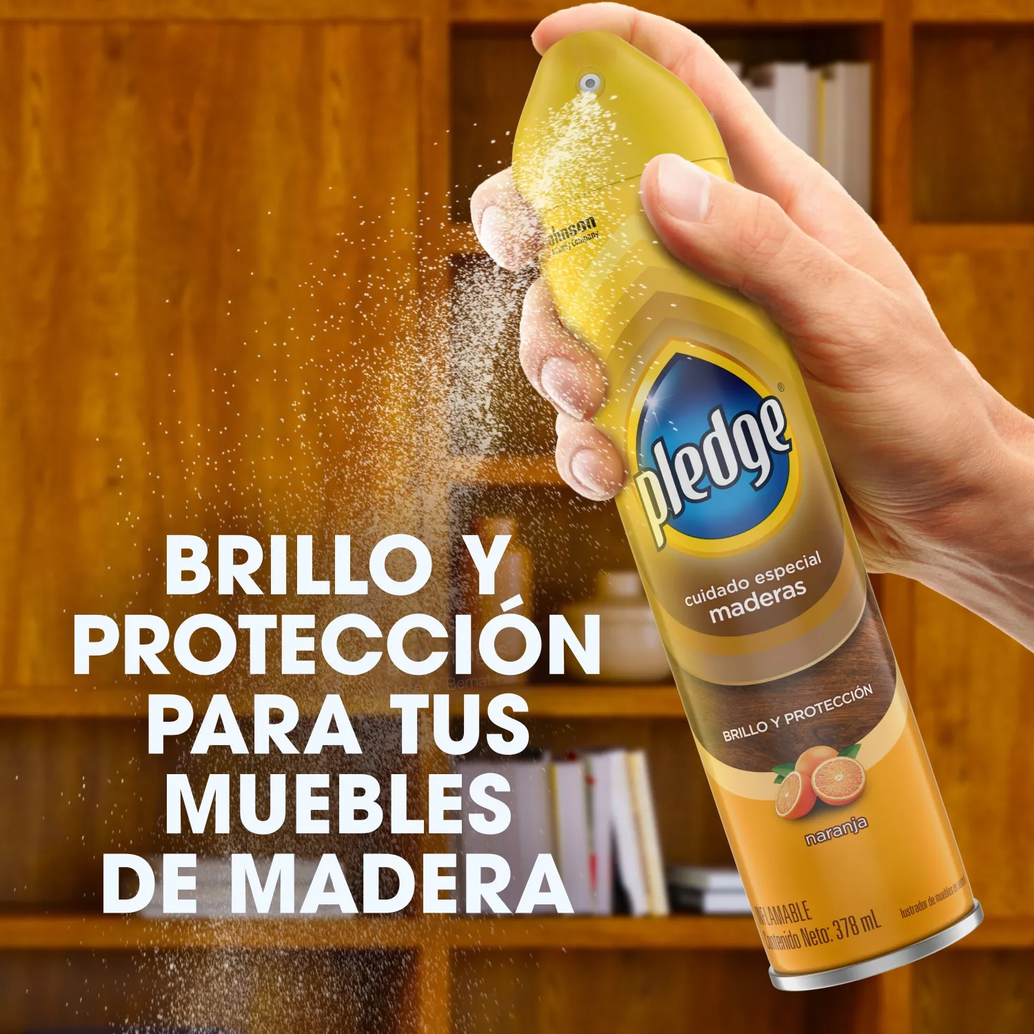 Limpiador Mueble Madera Naranja Aerosol Cuidado Especial Pledge | Auto ...