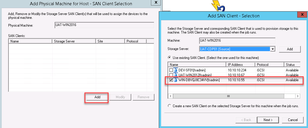 Configuration of FalconStor RecoveryTrac