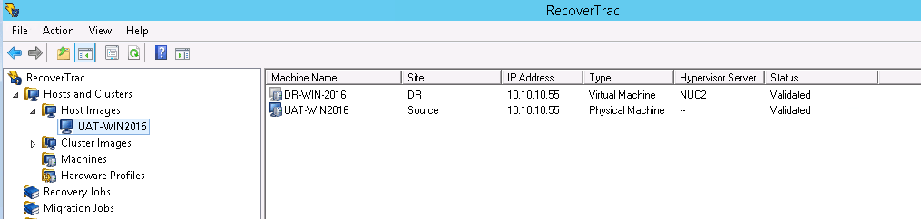 Configuration of FalconStor RecoveryTrac
