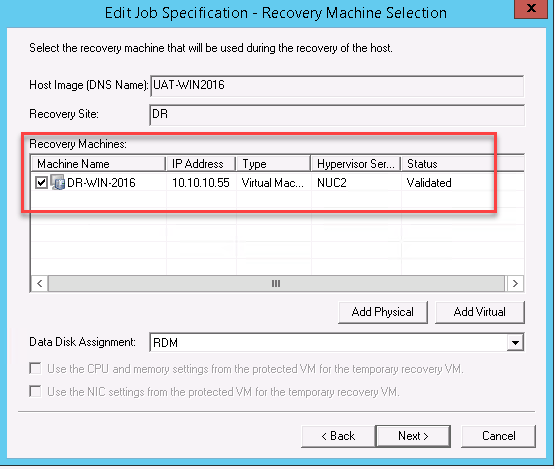 Configuration of FalconStor RecoveryTrac