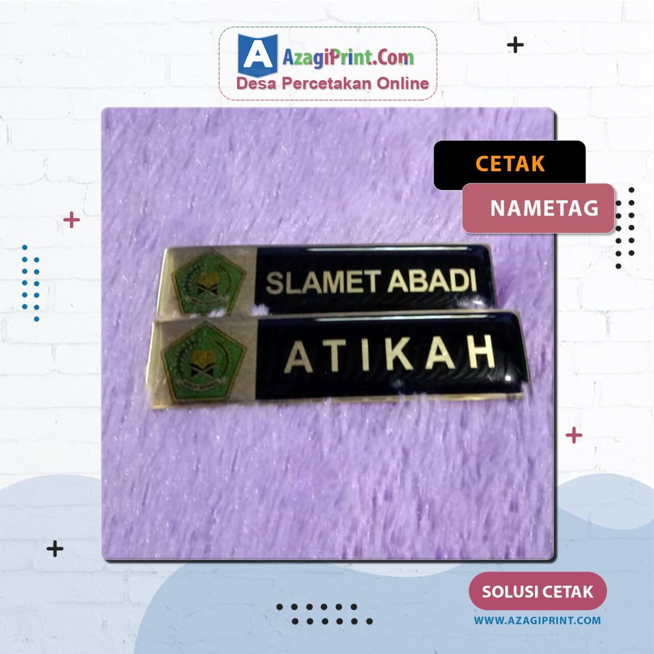 Jasa Cetak Name Tag No 1 Jakarta Murah + kirim alamat