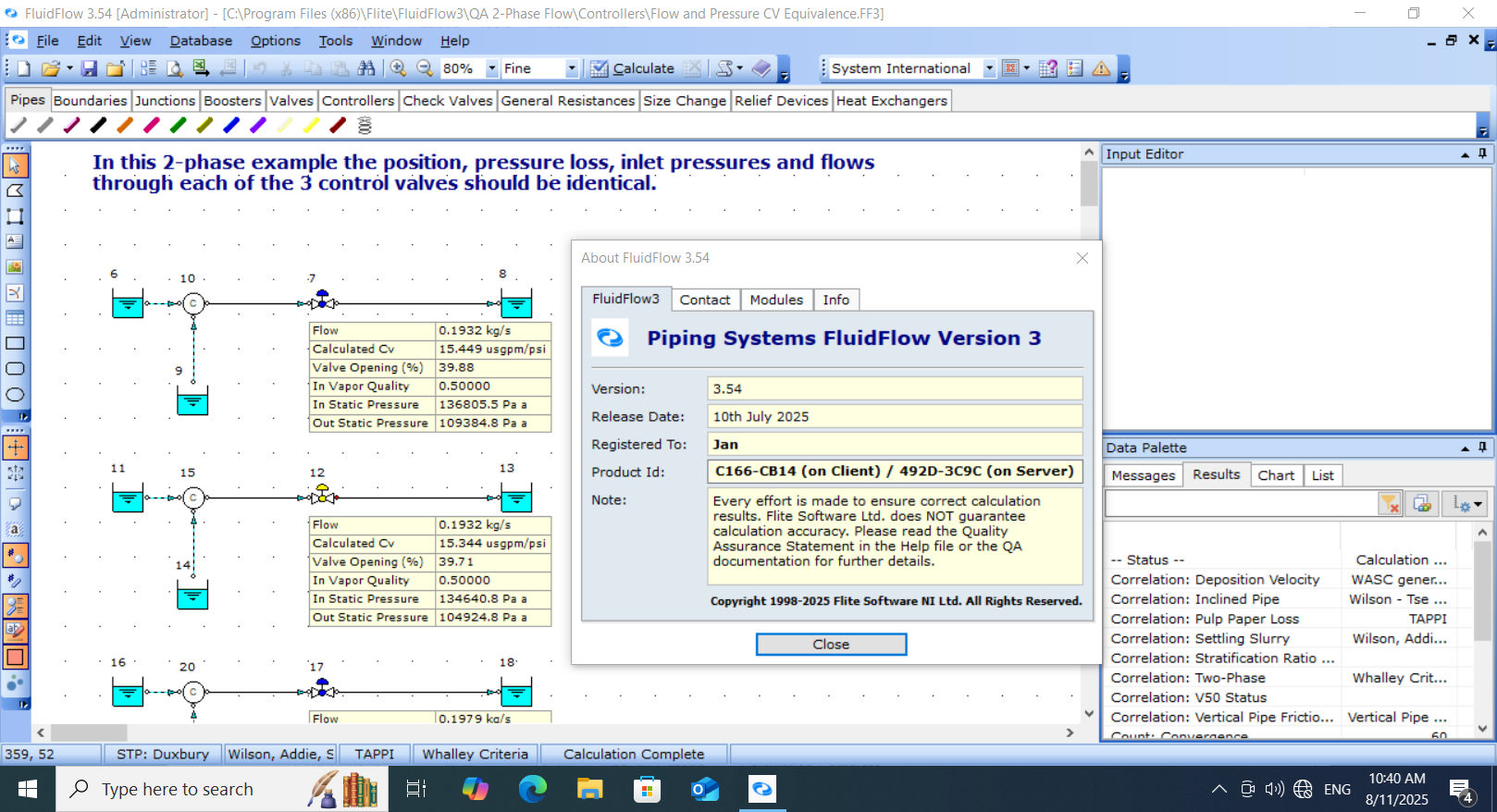 Piping Systems FluidFlow 3.54 license